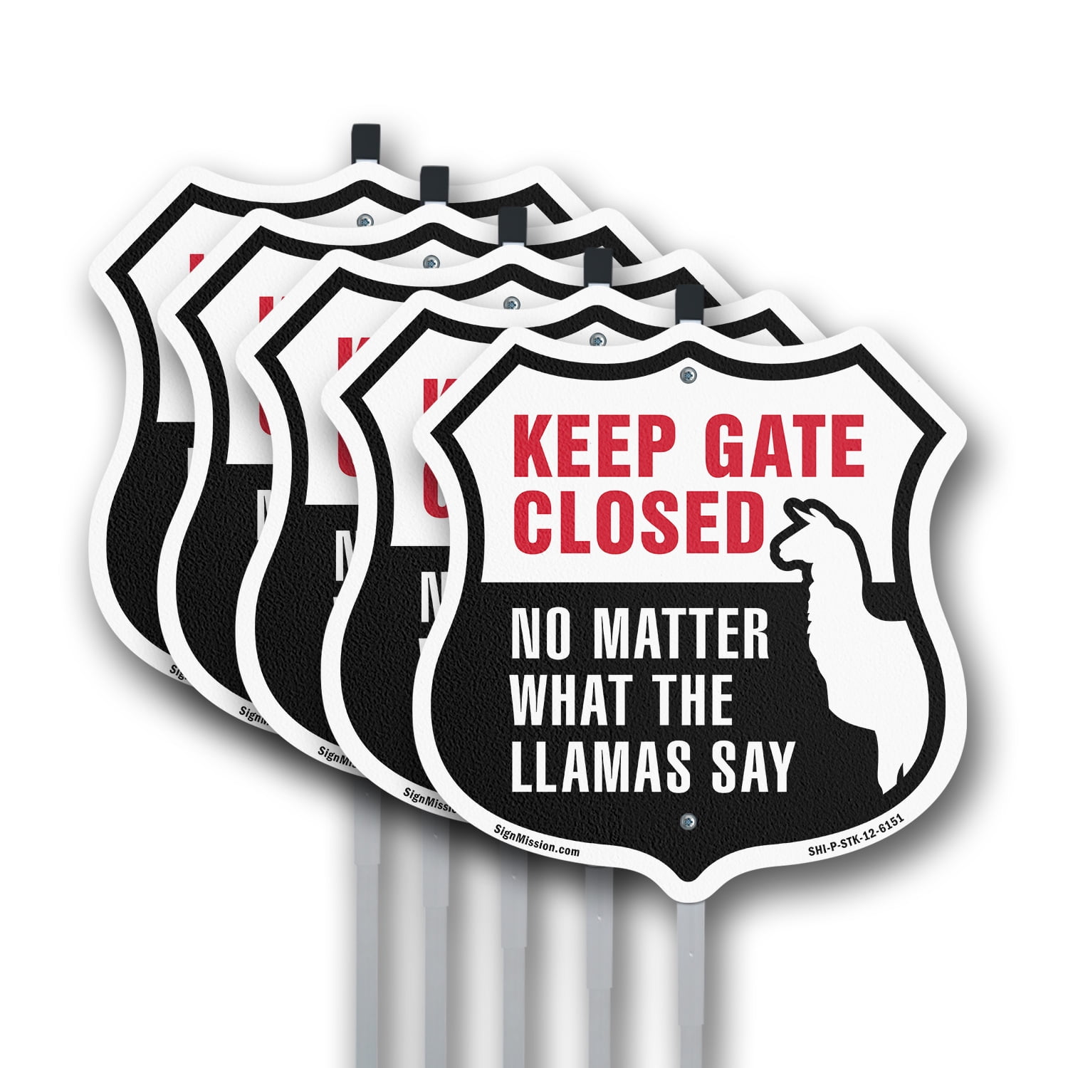 Keep Gate Closed No Matter What The Llamas Say (5 Pack) 12 inch X 12 ...