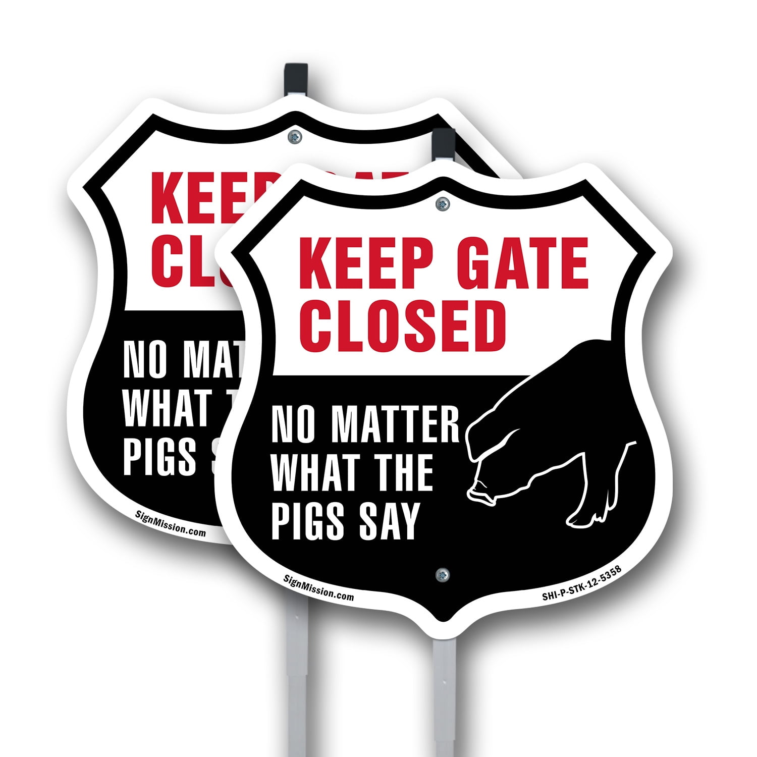 Keep Gate Closed No Matter What The Pigs Say (2 Pack) 12 inch X 12 inch ...