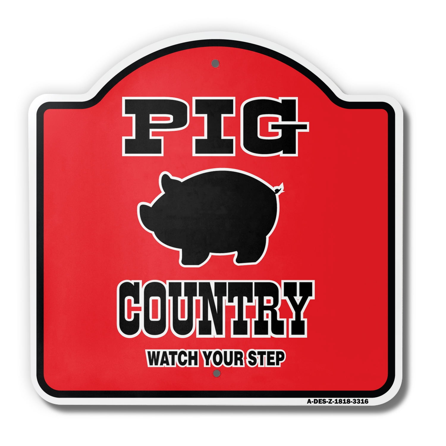 Keep Gate Closed Pig 18" X 18" Heavy-Gauge Aluminum Architectural Sign ...