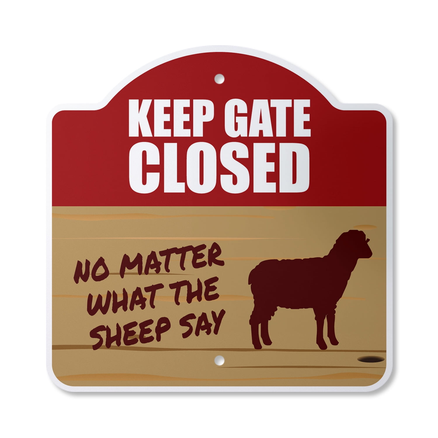 Keep Gate Closed Sheep 10” x 10” Sign | Indoor/Outdoor Plastic ...