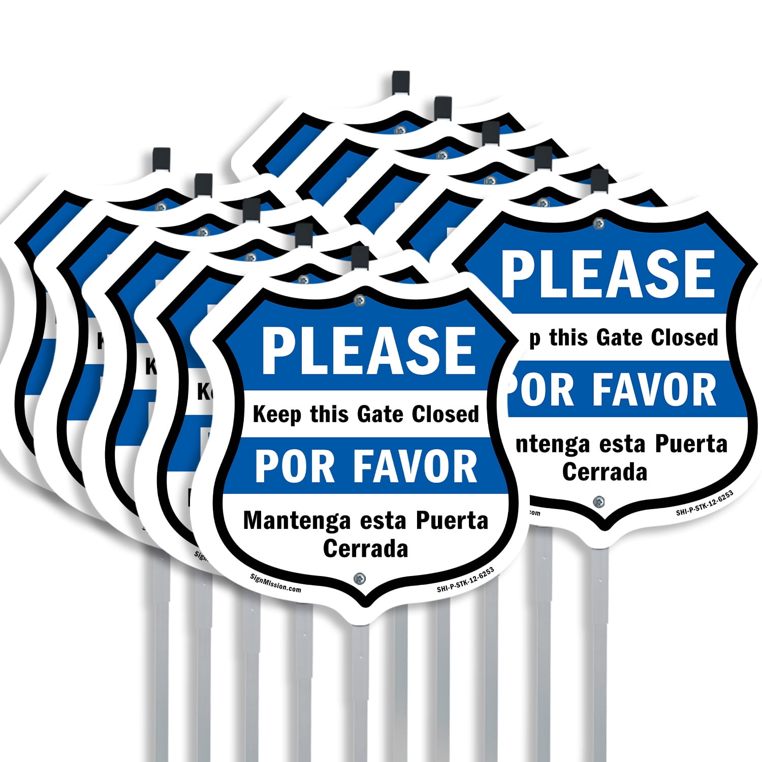 Keep Gate Closed Sign Bilingual English / Spanish (10 Pack) 12 inch X ...