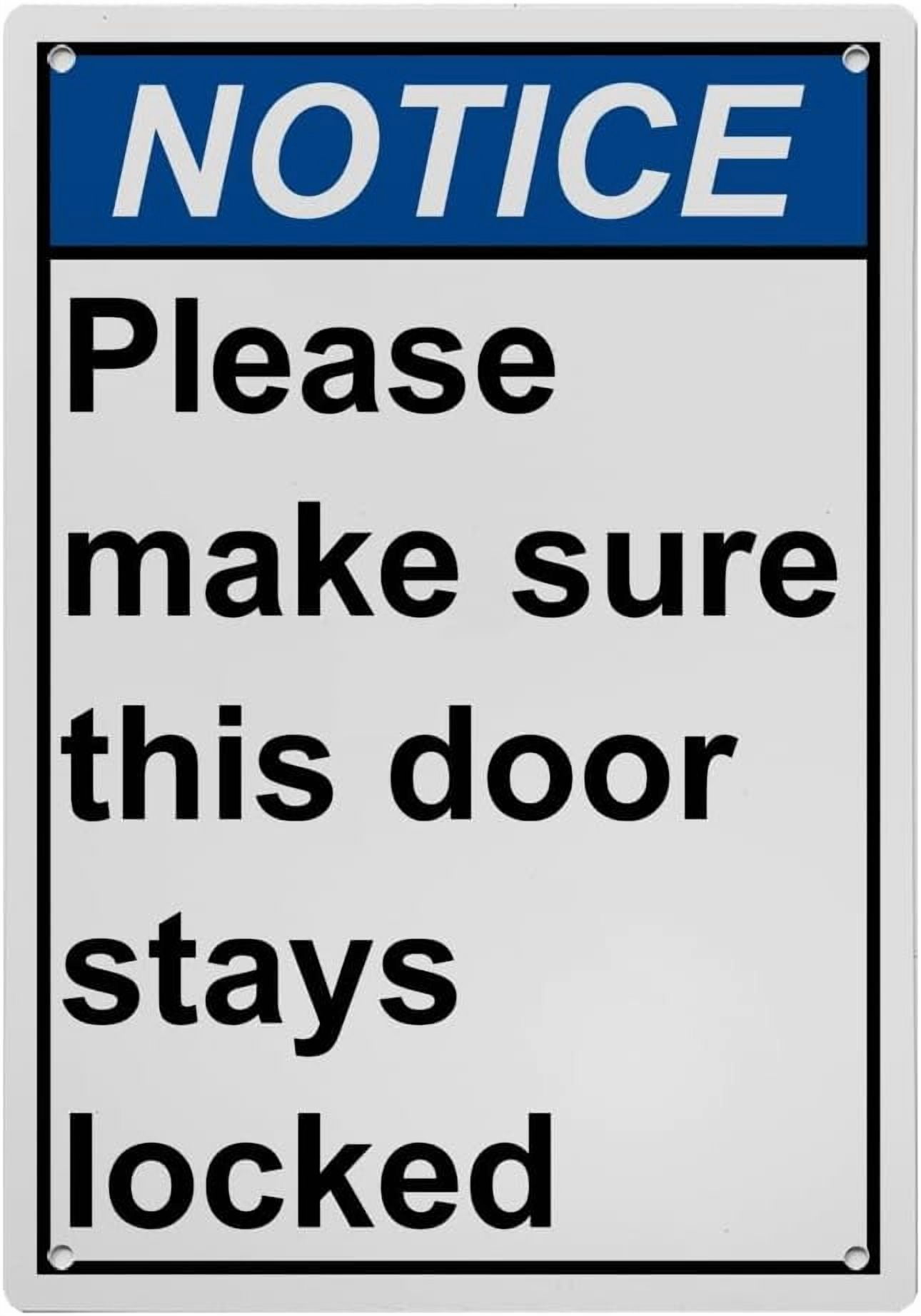 Keep Gate Locked Exit Sign, Industrial Exit Gates or Doors Sign 8"x12 ...