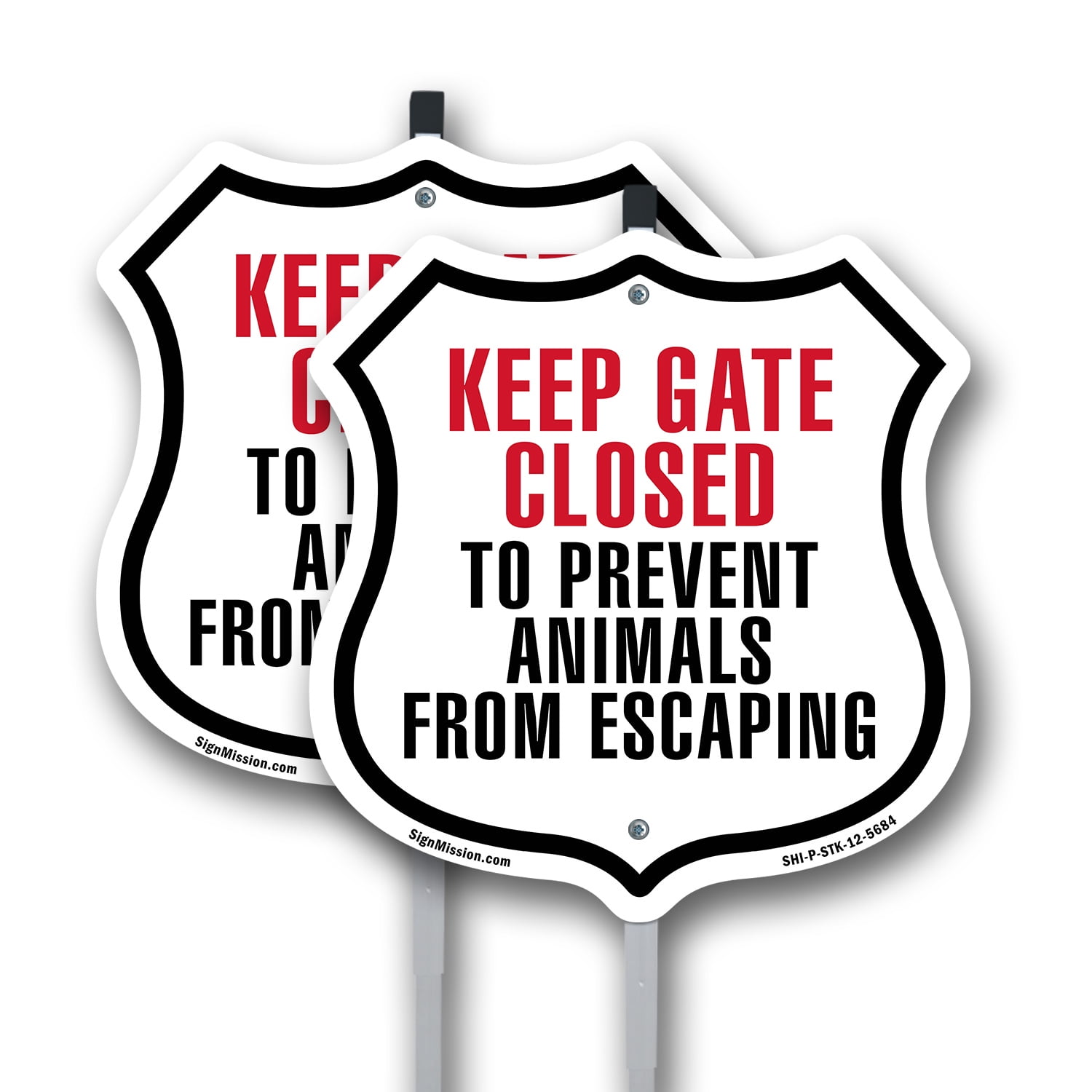 Keep Gates Closed To Prevent Animals From Escaping (2 Pack) 12 inch X ...