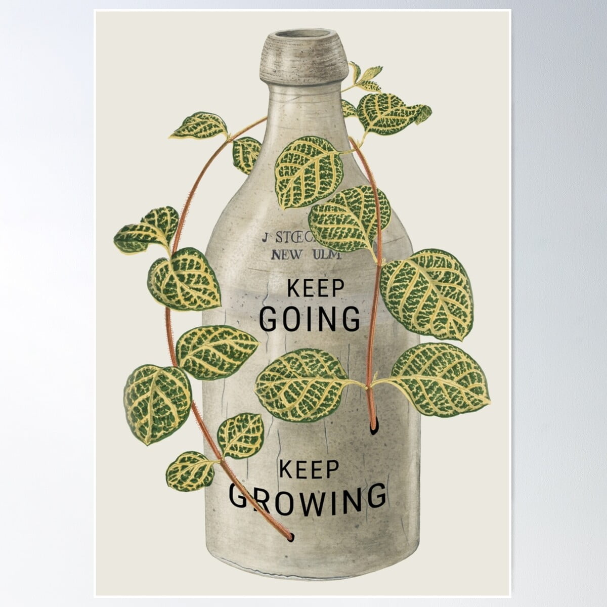 Keep Going Keep Growing Poster Wall Art, Modern Wall Decor For Living ...