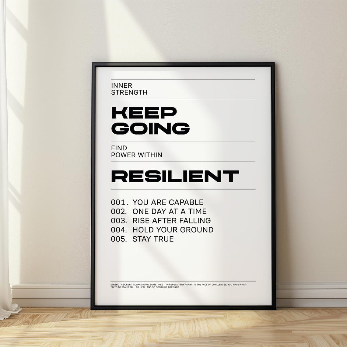Keep Going Poster – Black And White Typography Print Featuring ...