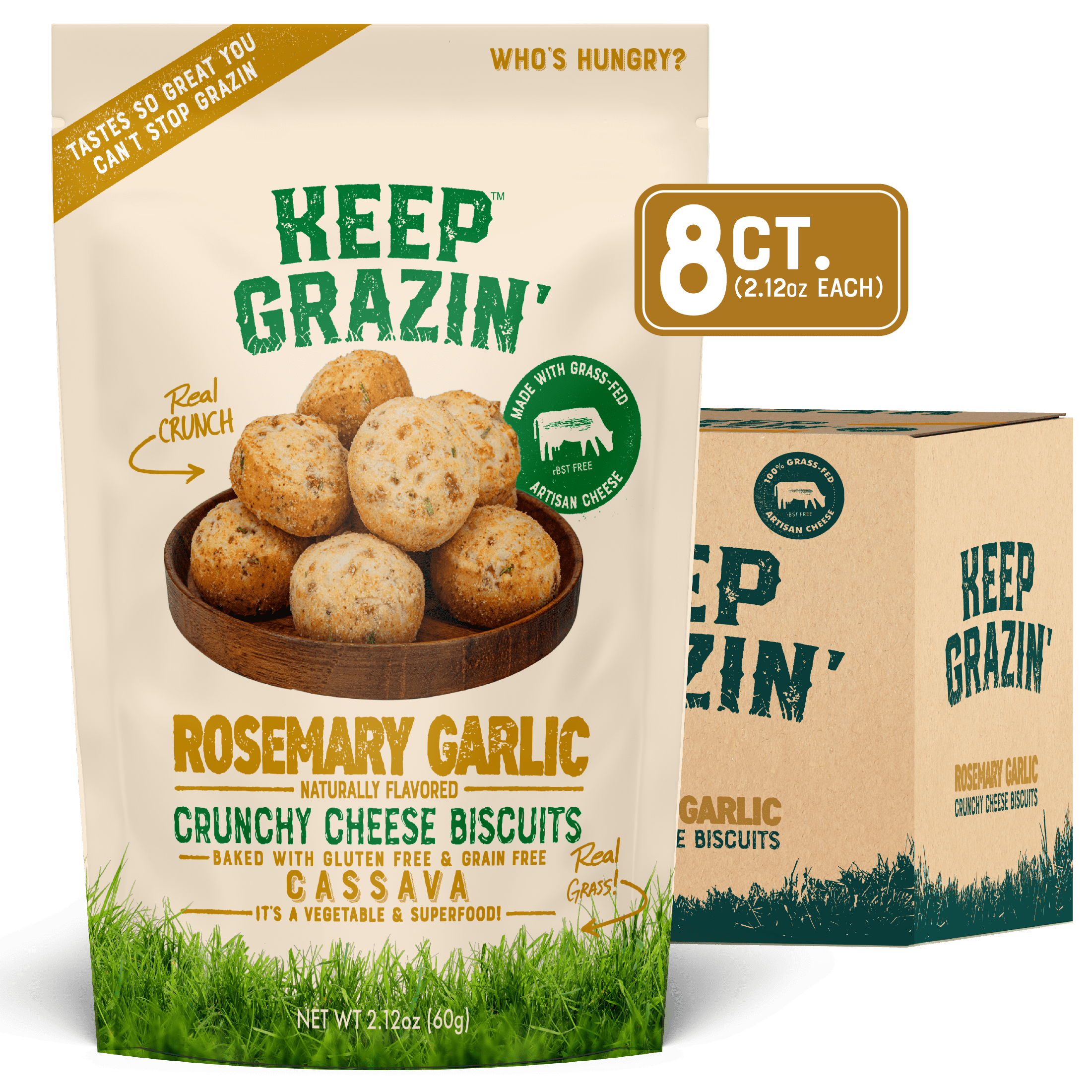 Keep Grazin Cheese Bites. Gluten-Free Snack. Rosemary Garlic Crunchy ...