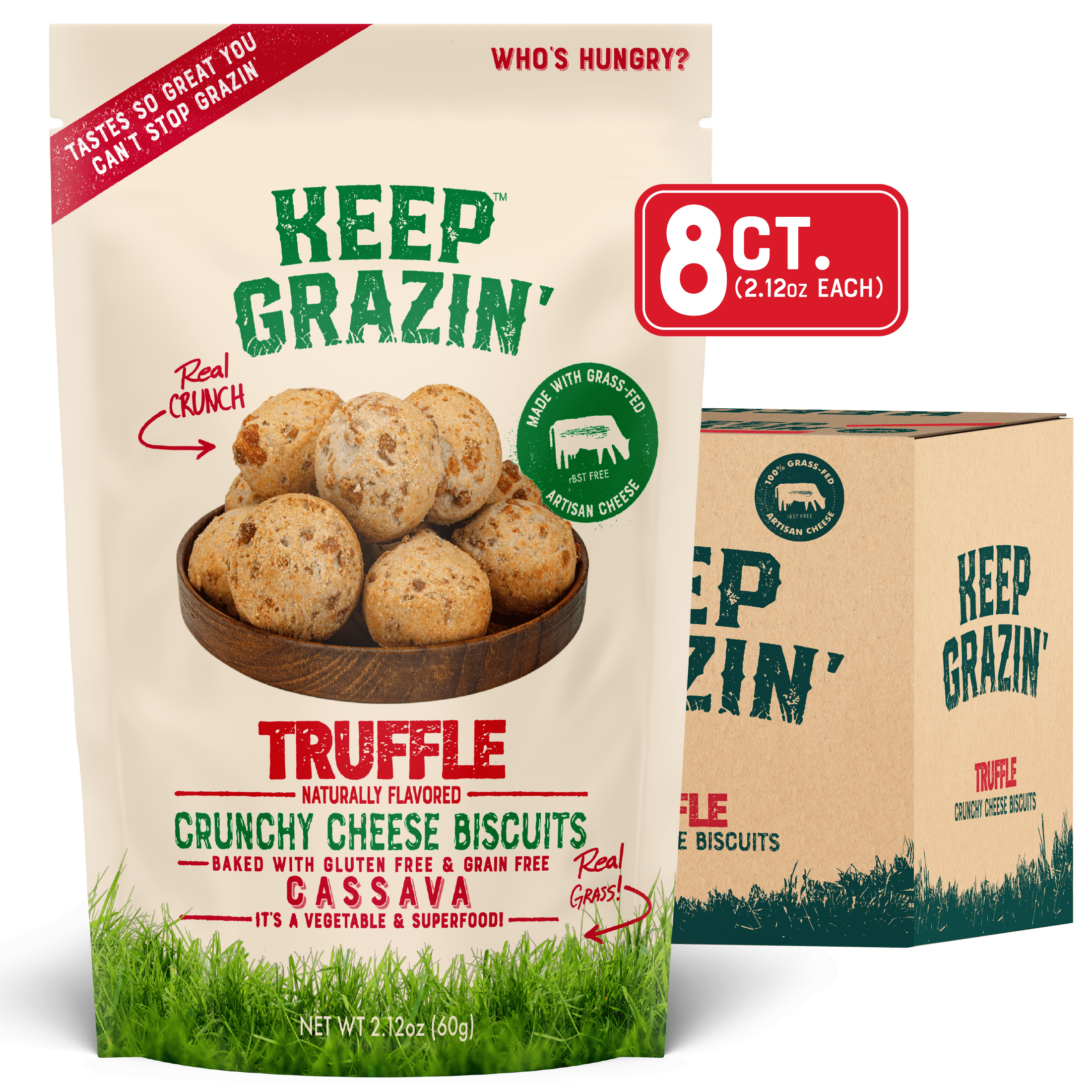 Keep Grazin Crunchy Cheese Bites, Gluten Free Snack, Truffle Flavor ...