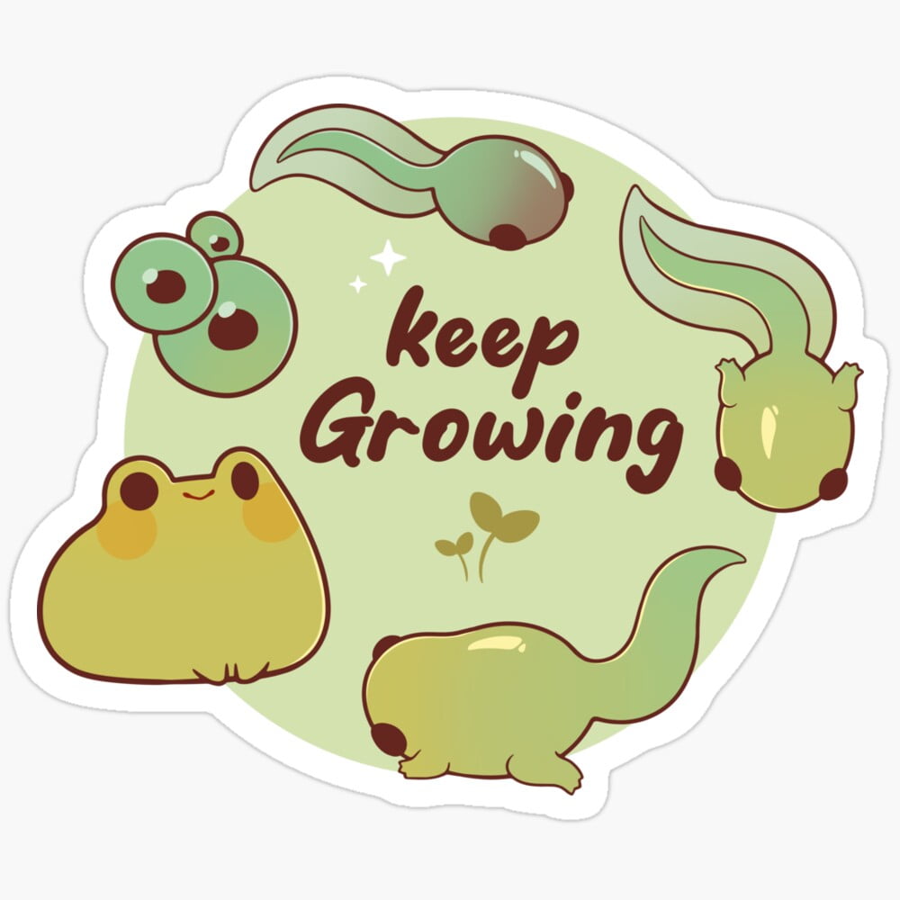 Keep Growing Froggy Sticker Phone Decal Water Bottle Stickers Car ...