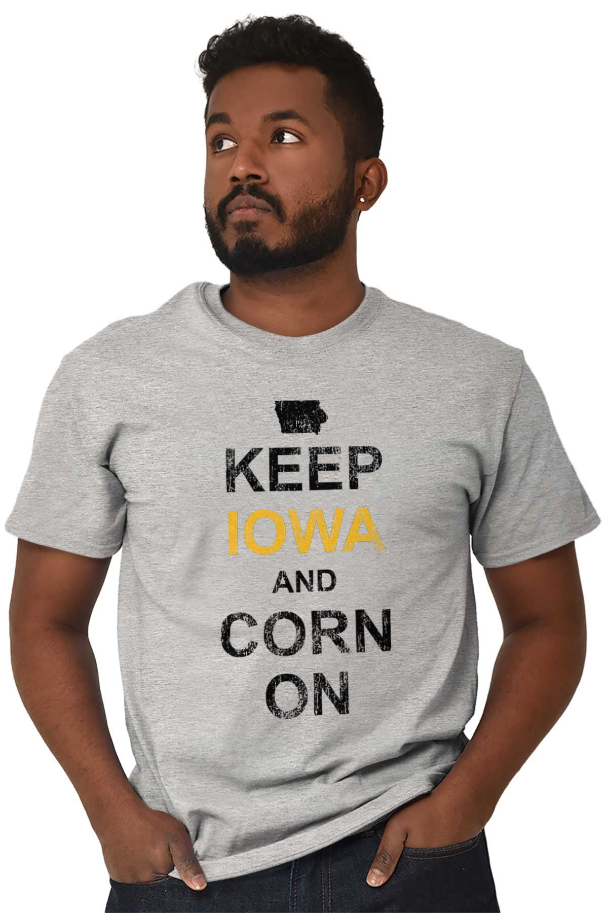 Keep Iowa and Corn On Funny Corny Men's Graphic T Shirt Tees Brisco ...