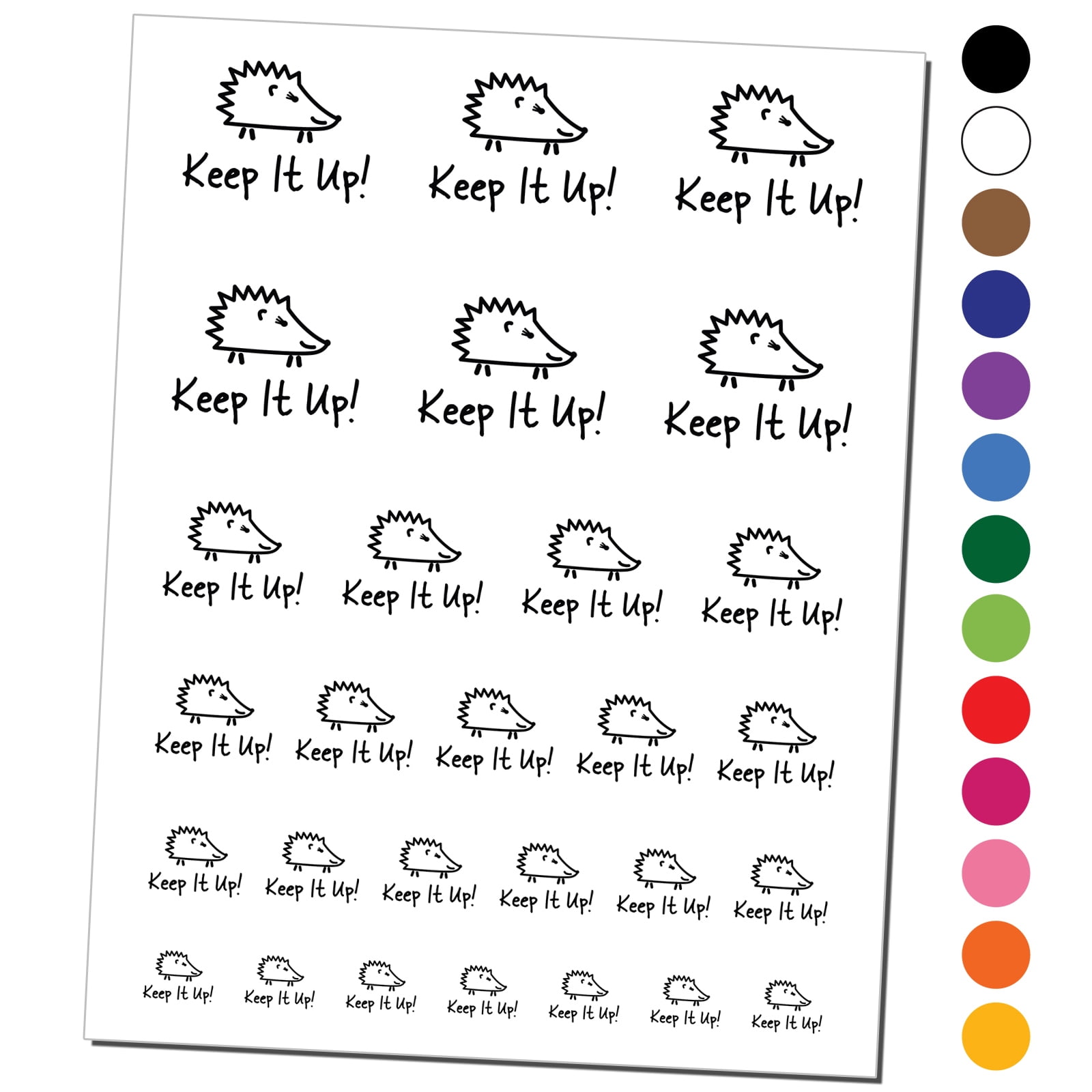 Keep It Up Cute Hedgehog Teacher Motivation Water Resistant Temporary ...