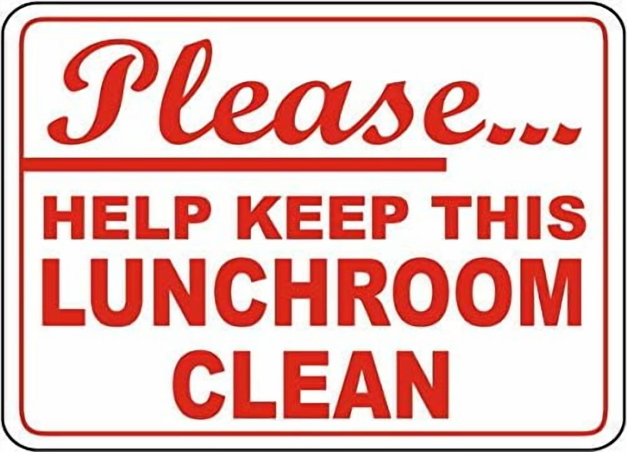 Keep Lunchroom Clean Sign Facility Signs Workplace Cafeteria Metal Tin ...