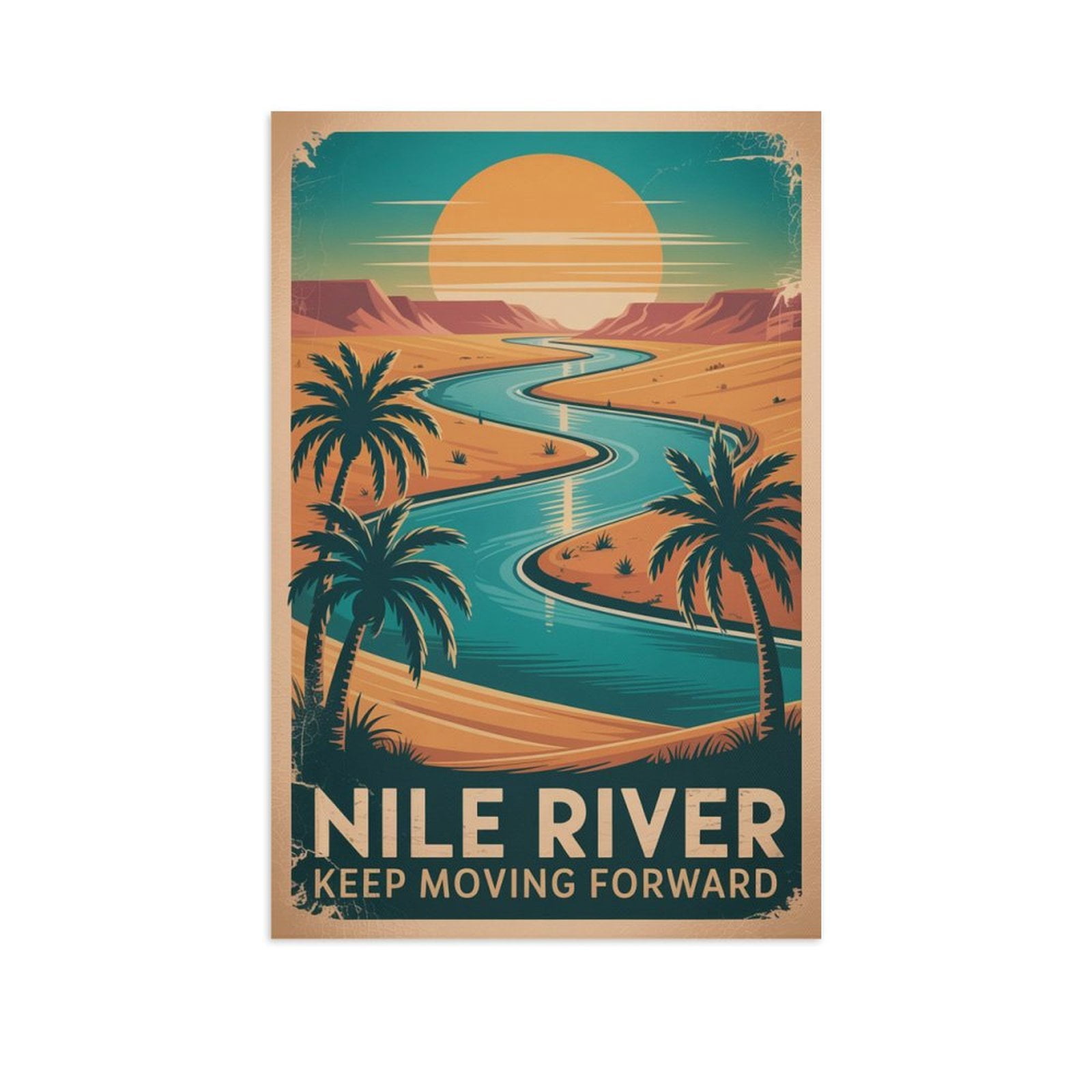 Keep Moving Forward Nile River Retro Travel Poster Vintage ...