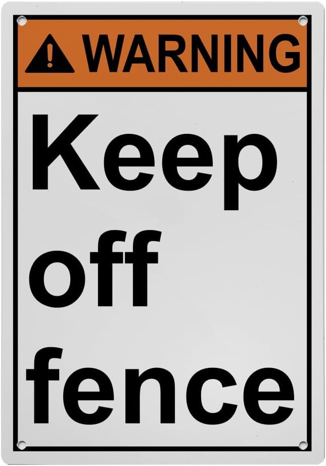 Keep Off Fence Sign, Industrial Safety Warning Sign 8"x12" UV Resistant ...