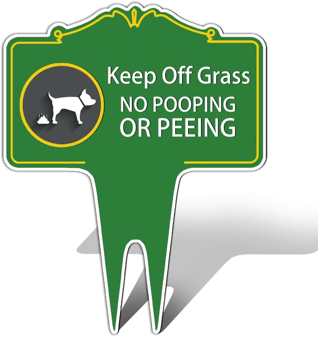 Keep Off Grass No Pooping Or Peeing Sign Metal Warning Sign for Yard ...