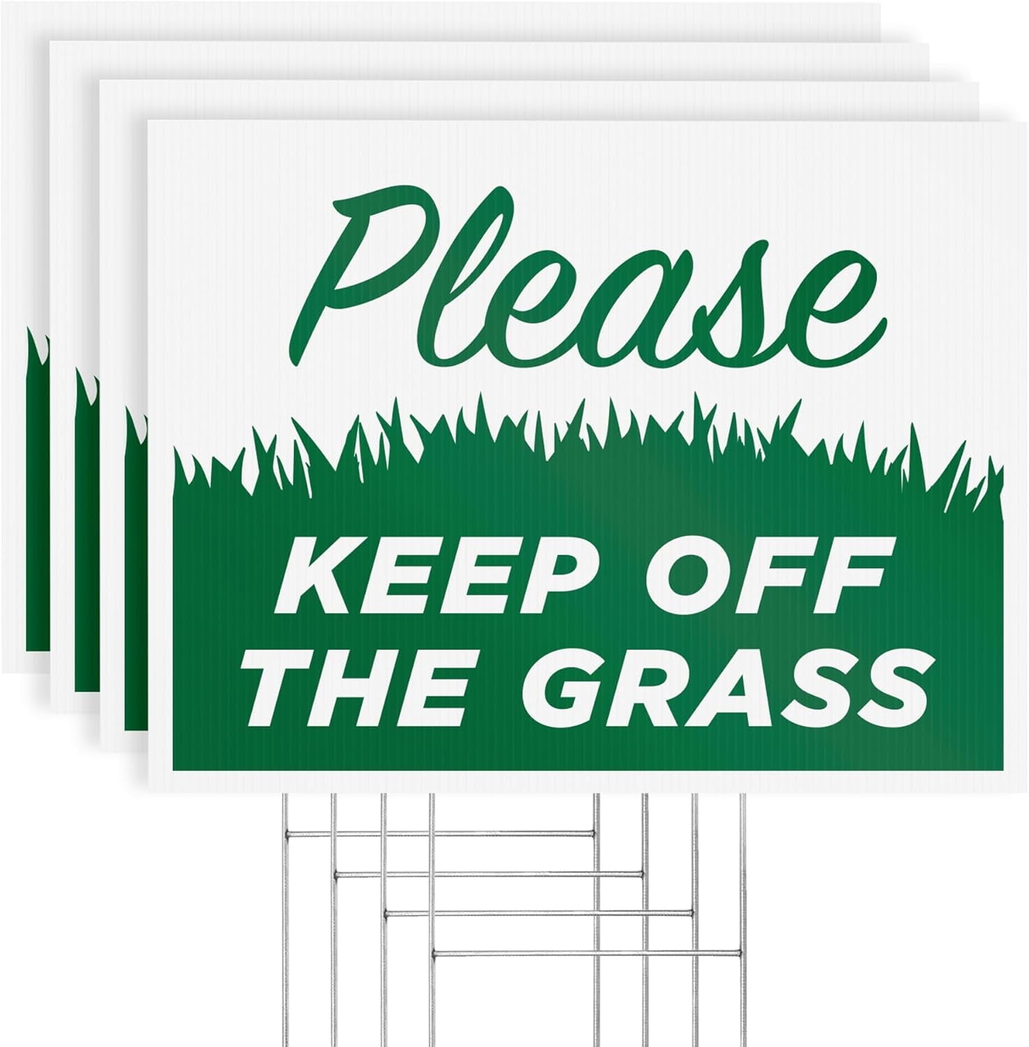 Sutter Signs, Keep Off Grass Yard Signs, 17x13 in, Pack of 4 - Walmart.com