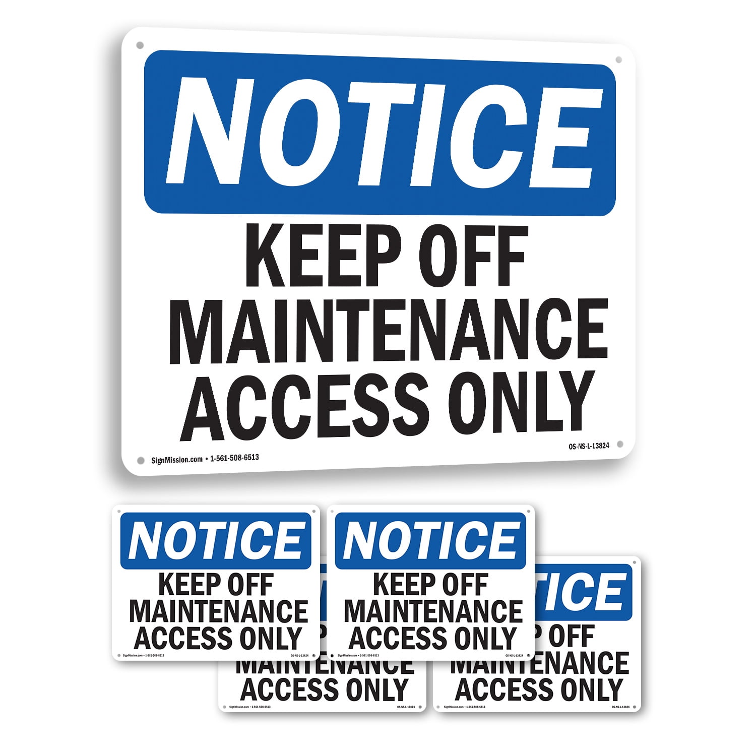 Keep Off Maintenance Access Only OSHA Notice Rigid Plastic Sign 10 Inch ...