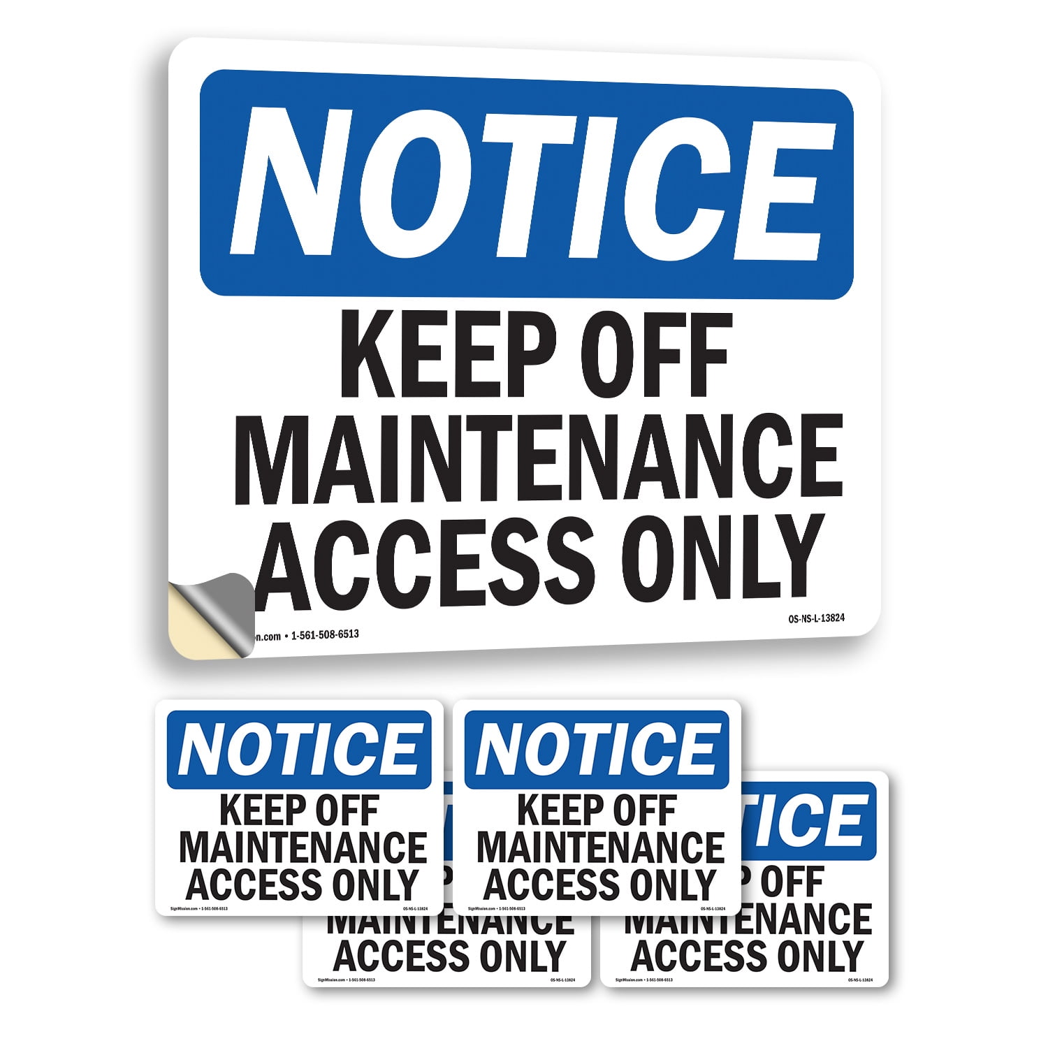 Keep Off Maintenance Access Only OSHA Notice Vinyl Decal Label 10 Inch ...