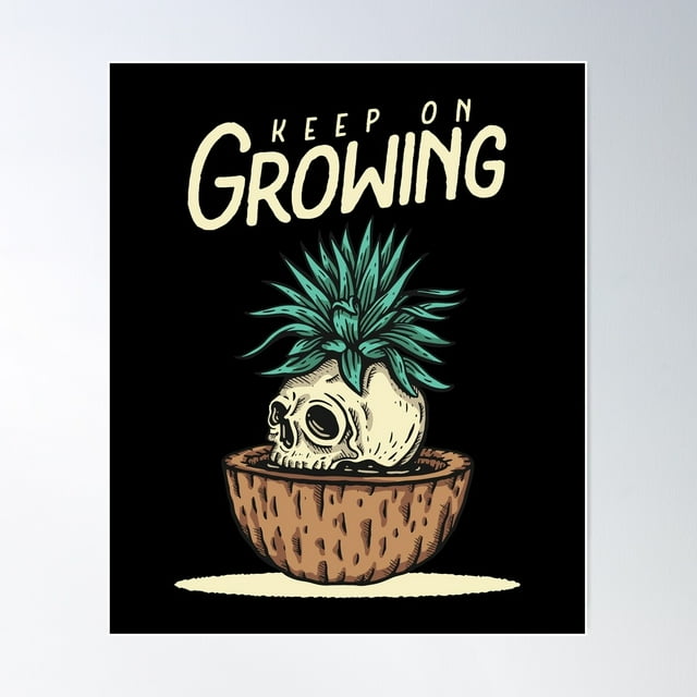 Keep On Growing Poster Wall Art, Modern Wall Decor For Living Room ...