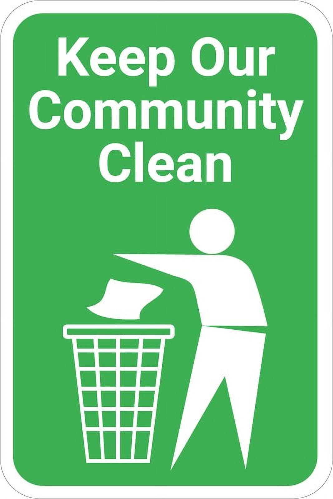 Keep Our Community Clean Retro Metal Tin Signs 12X8 Inch For Shop Yard ...