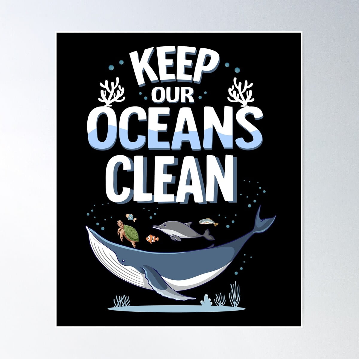 Keep Our Oceans Clean Earth Day Save The Ocean Climate Change Poster ...
