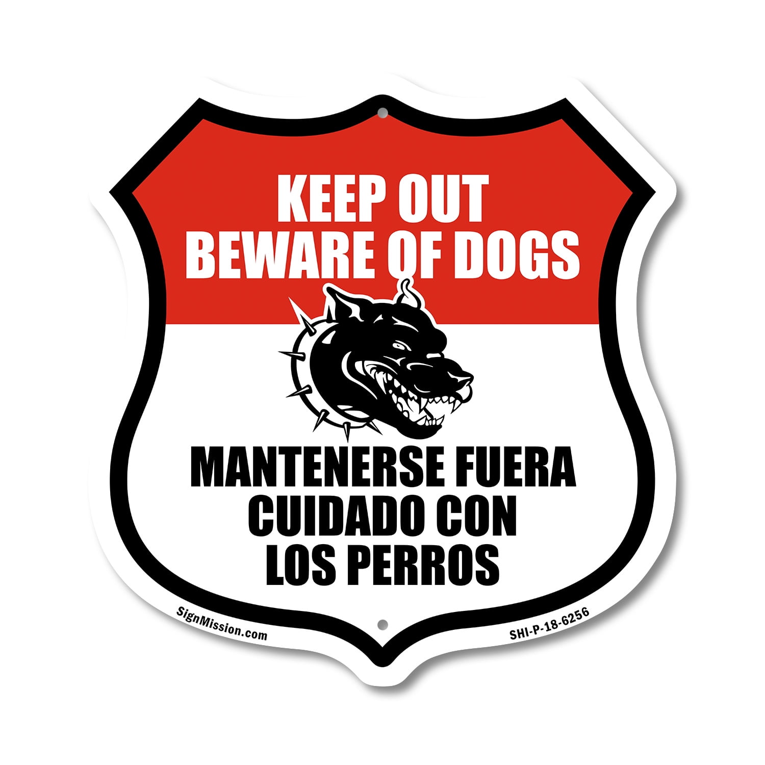 Keep Out Beware of Dogs Bilingual English / Spanish 12 inch X 12 inch ...