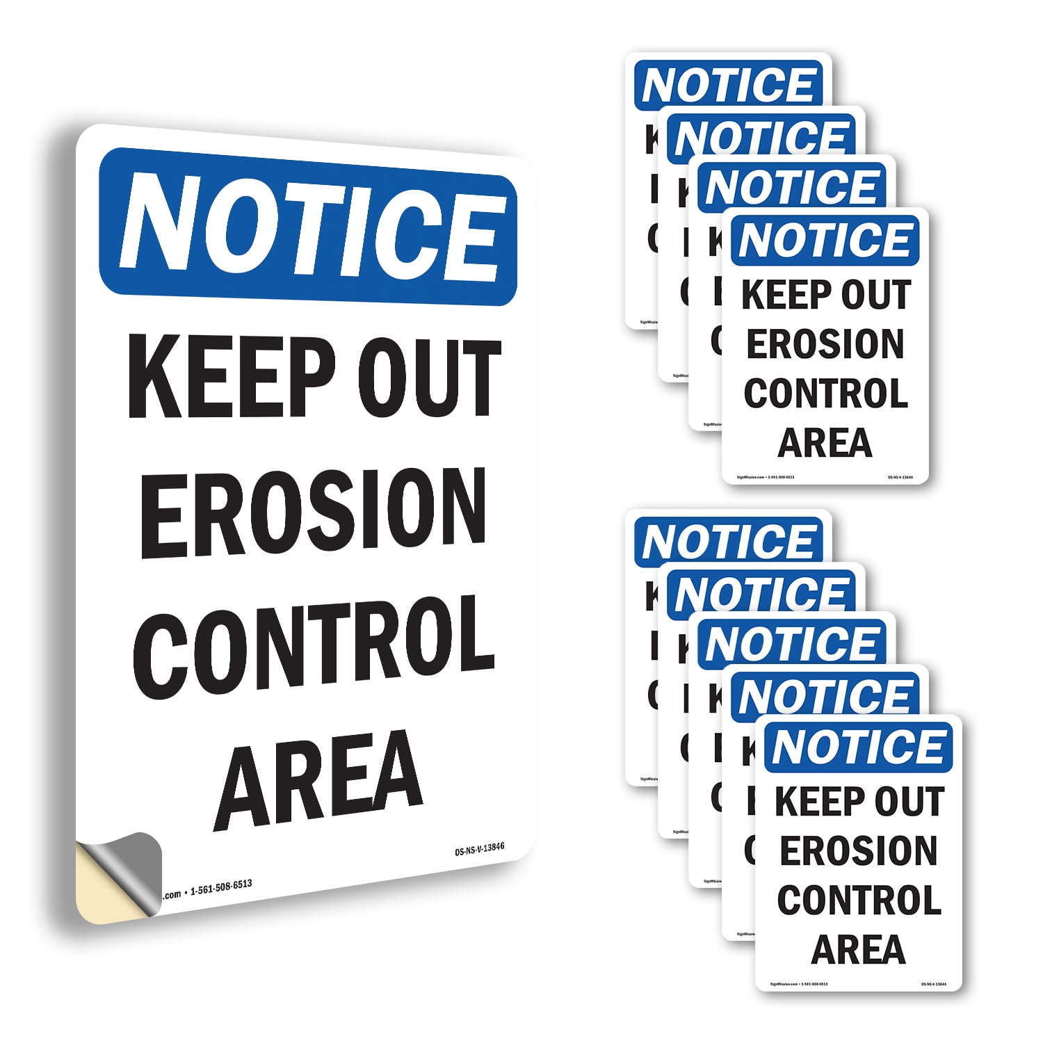 Keep Out Erosion Control Area OSHA Notice Vinyl Decal Label 24 Inch x ...