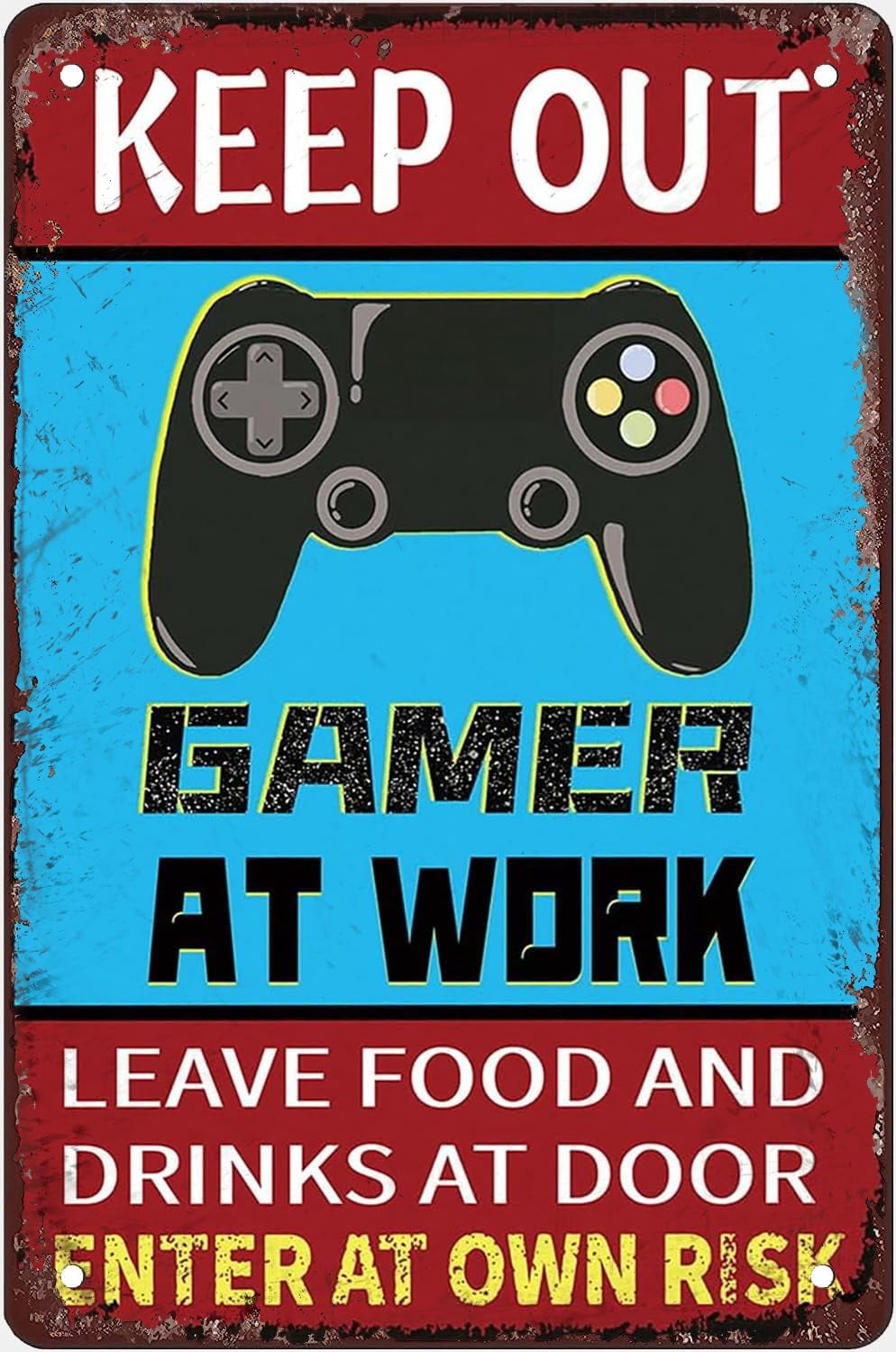 Keep Out Gamer at Work Funny Gamer Tin Sign Gaming Decor Aluminum Tin ...