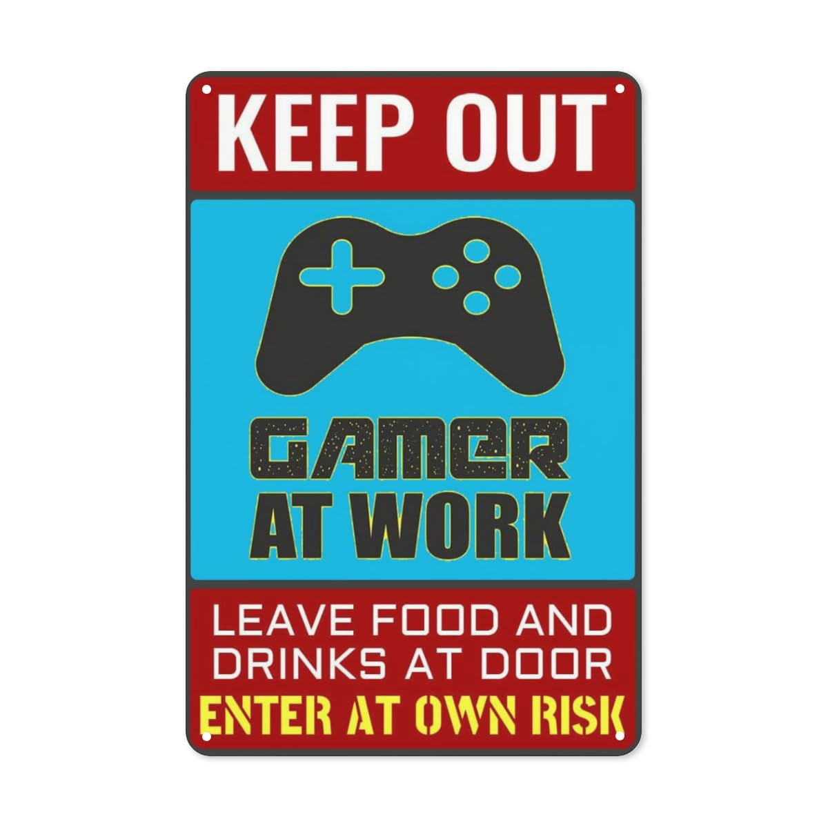 Keep Out Gamer at Work - Funny Gamer Sign For Gaming Room Wall Door ...