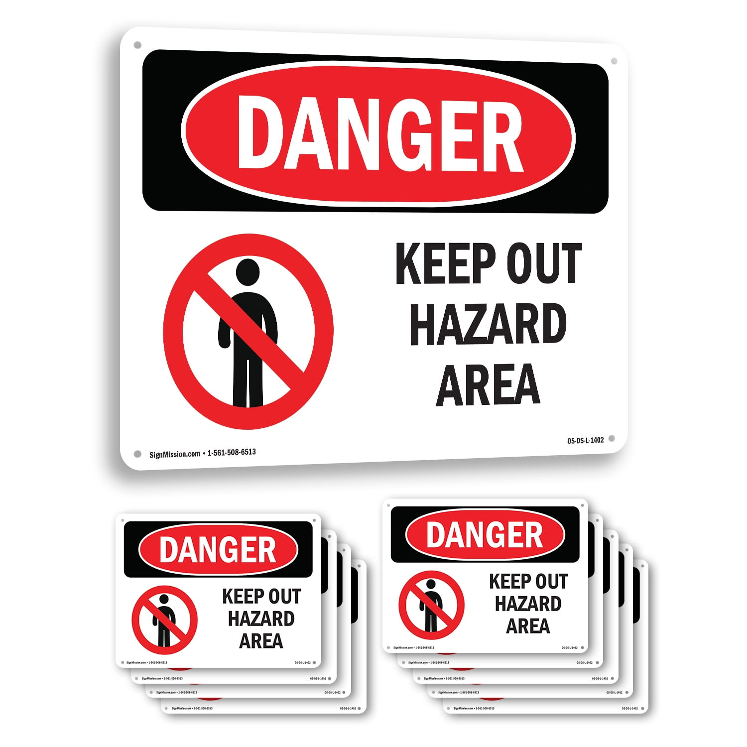 Keep Out Hazard Area OSHA Danger Aluminum Sign 24 Inch x 18 Inch - 10 ...