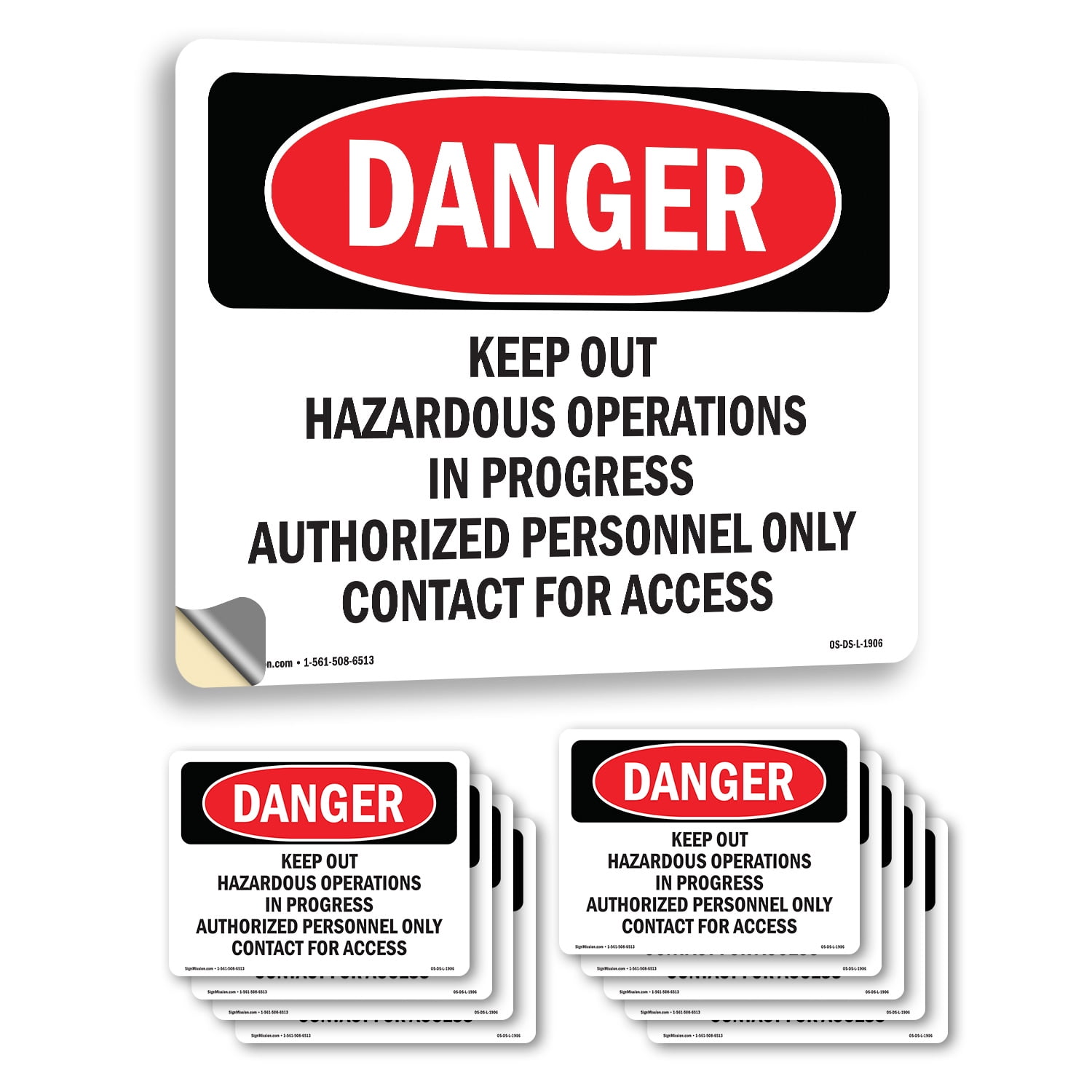 Keep Out Hazardous Operations OSHA Danger Vinyl Decal Label 10 Inch x 7 ...