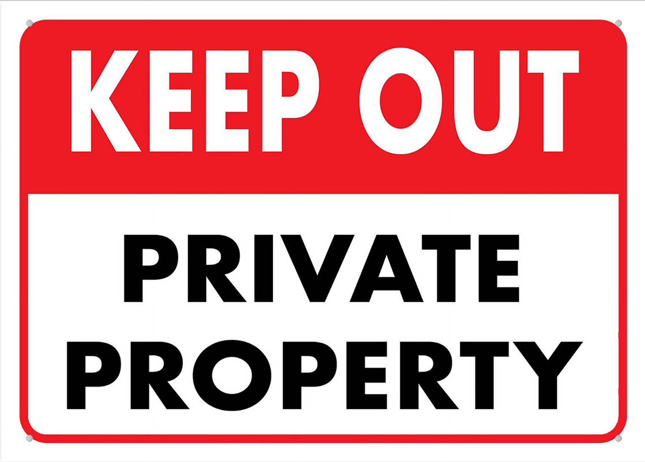 Keep Out Private Property Sign Metal 12X8 Inch Rust Free Aluminum, Uv ...