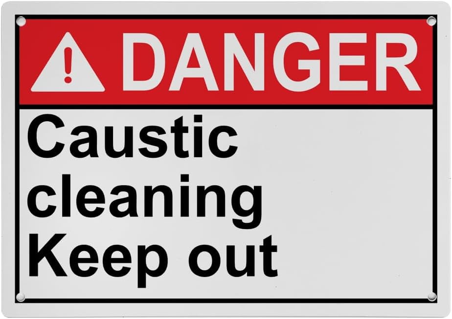 Keep Out Sign - Caustic Cleaning, Industrial Caution Danger Sign 8"x12 ...