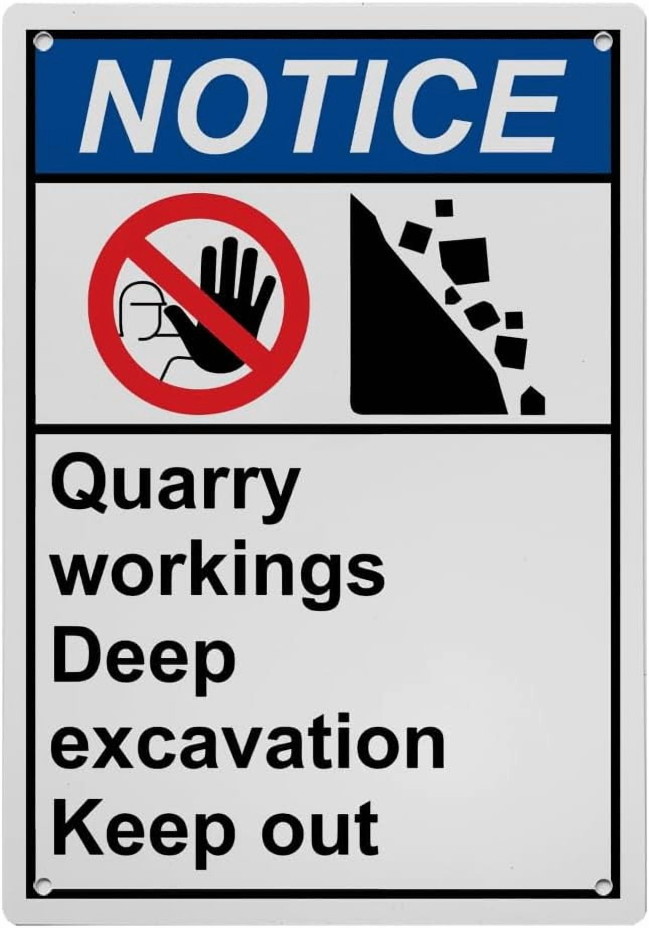 Keep Out Sign - Danger Quarry Workings Deep Excavation, Industrial ...