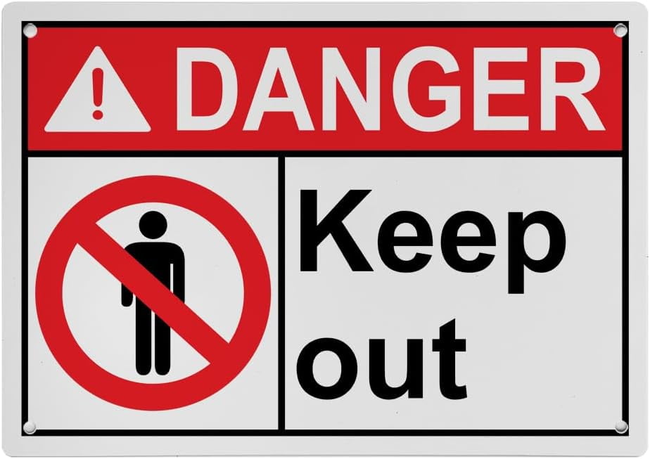 Keep Out Sign, Industrial Caution Danger Sign 8"x12" UV Resistant ...