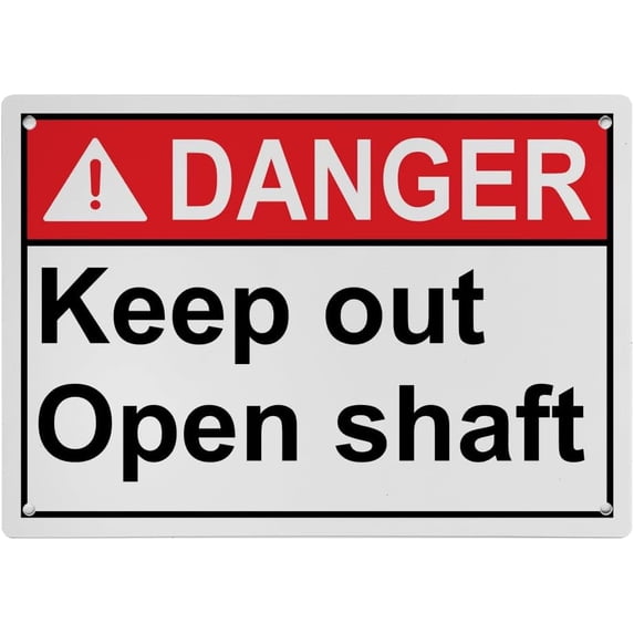 Keep Out Sign - Open Shaft, Industrial Danger Warning Sign 8"x12" UV ...