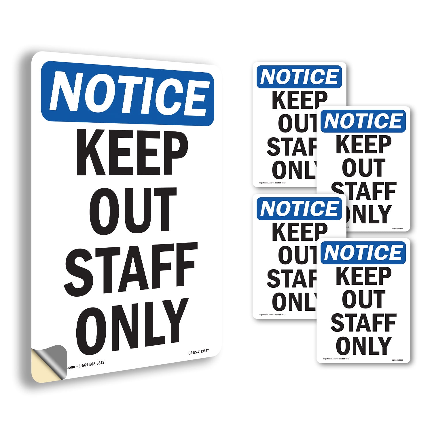 Keep Out Staff Only OSHA Notice Vinyl Decal Label 24 Inch x 18 Inch - 5 ...