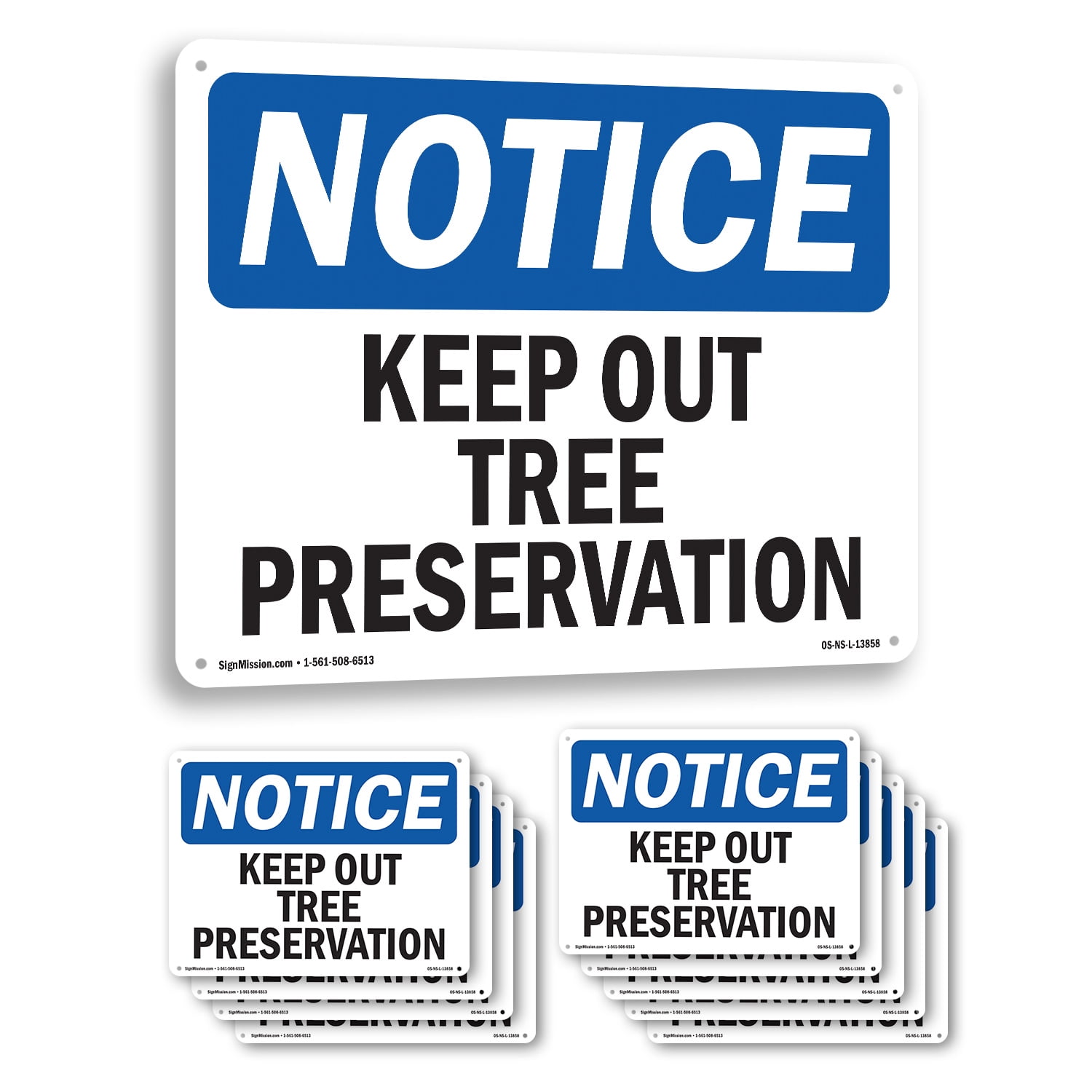 Keep Out Tree Preservation OSHA Notice Rigid Plastic Sign 10 Inch x 7 ...