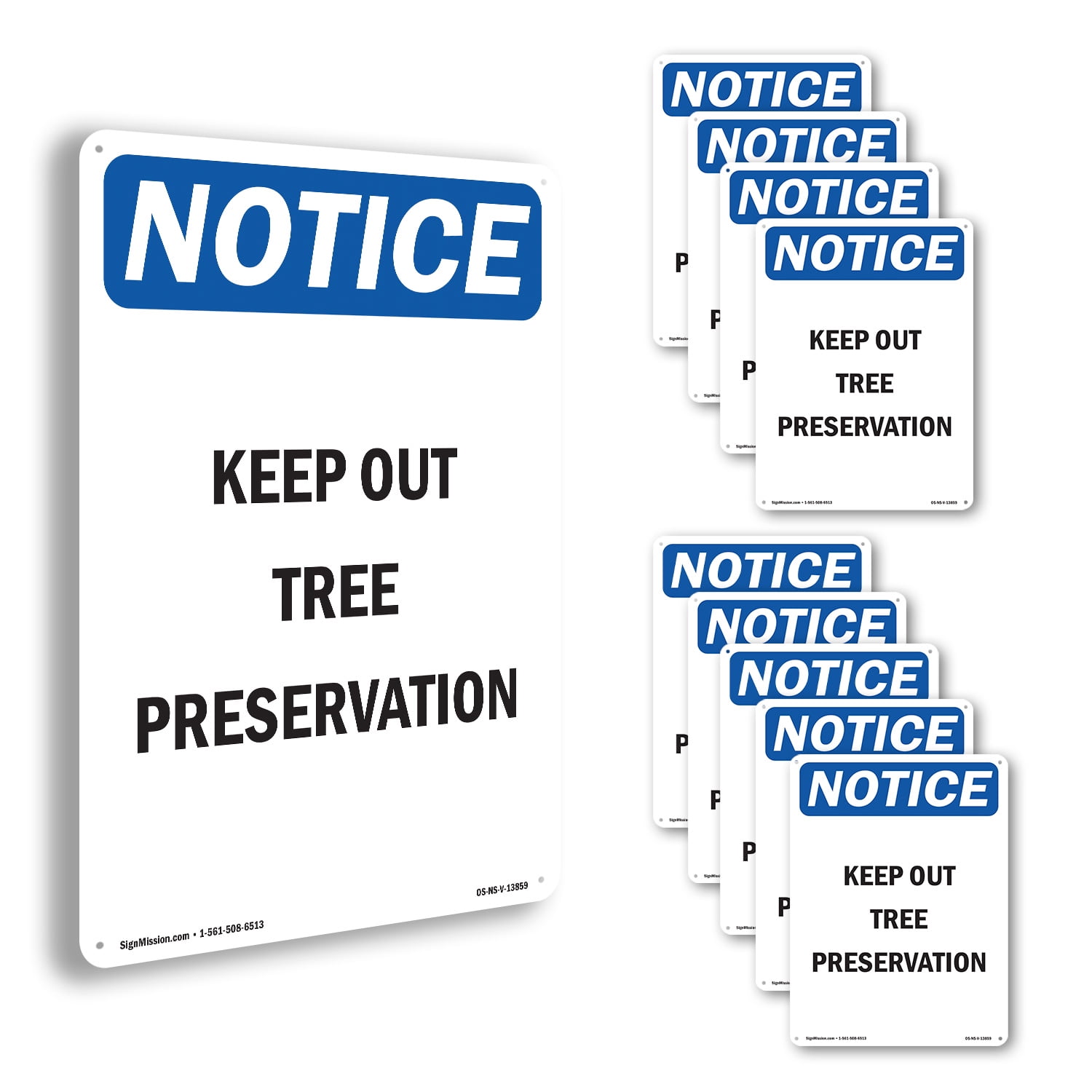 Keep Out Tree Preservation OSHA Notice Rigid Plastic Sign 24 Inch x 18 ...