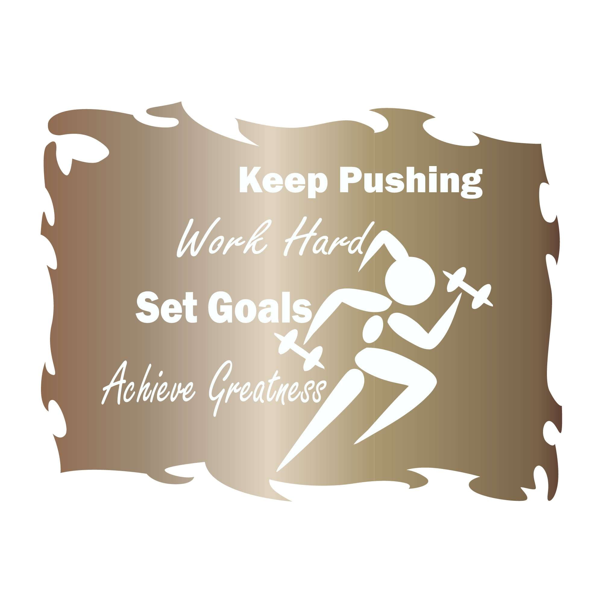 Keep Pushing Word Hard Set Goals Gym Fitness Inspiring Quote Design ...