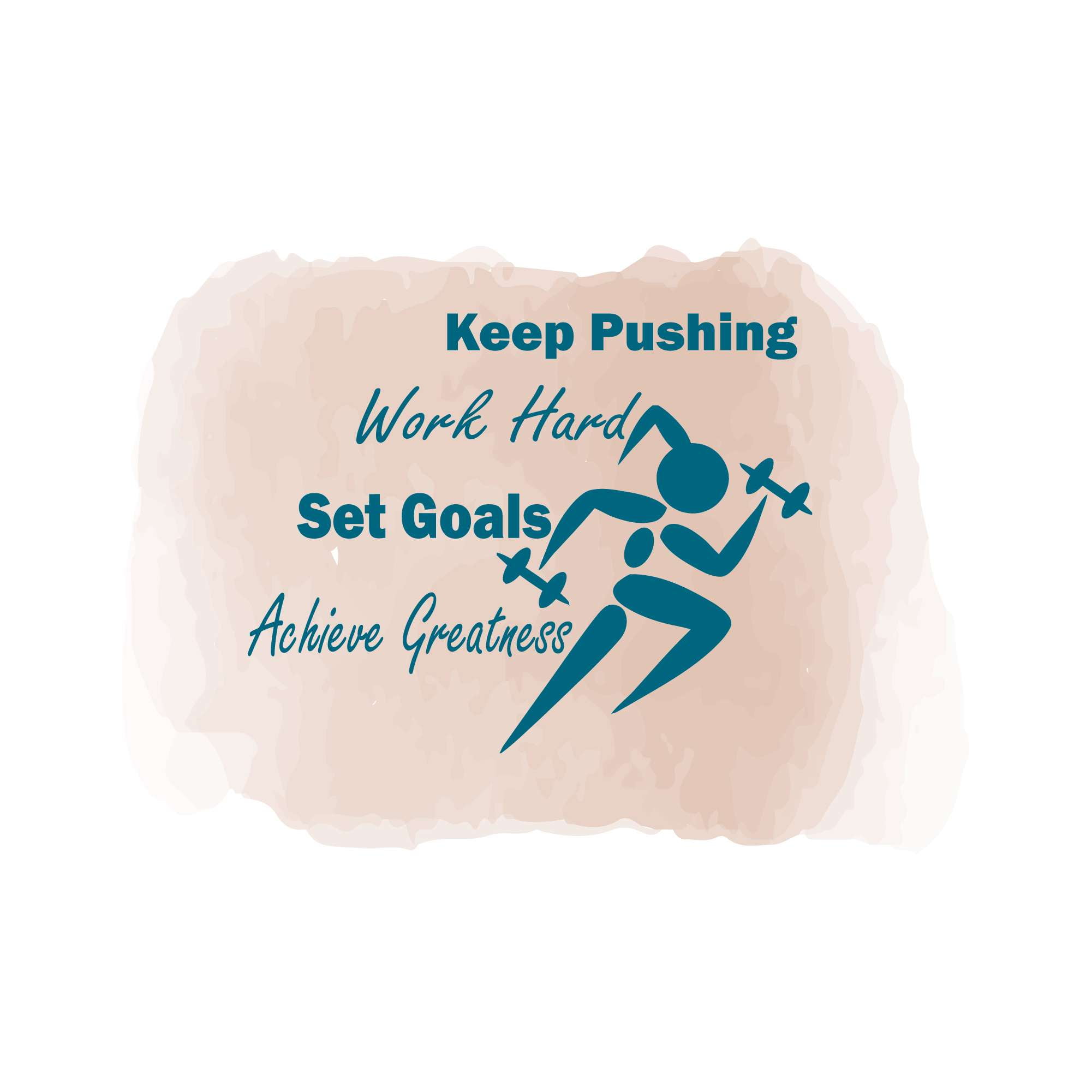 Keep Pushing Work Hard Work Hard Set Goals Motivational Quote Wall ...