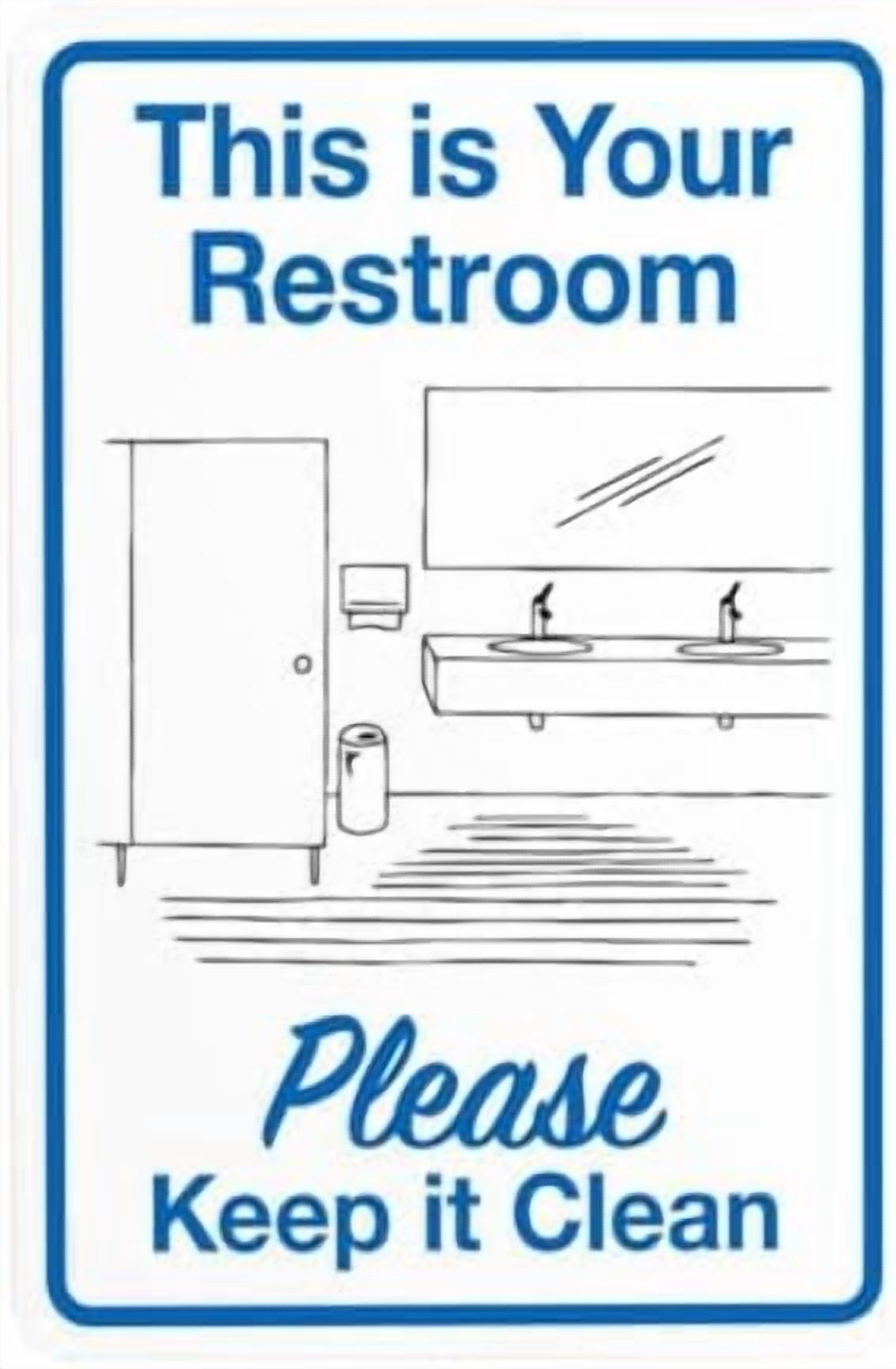 Keep Your Restroom Clean Warning Sign, Office Security Metal Signs for ...