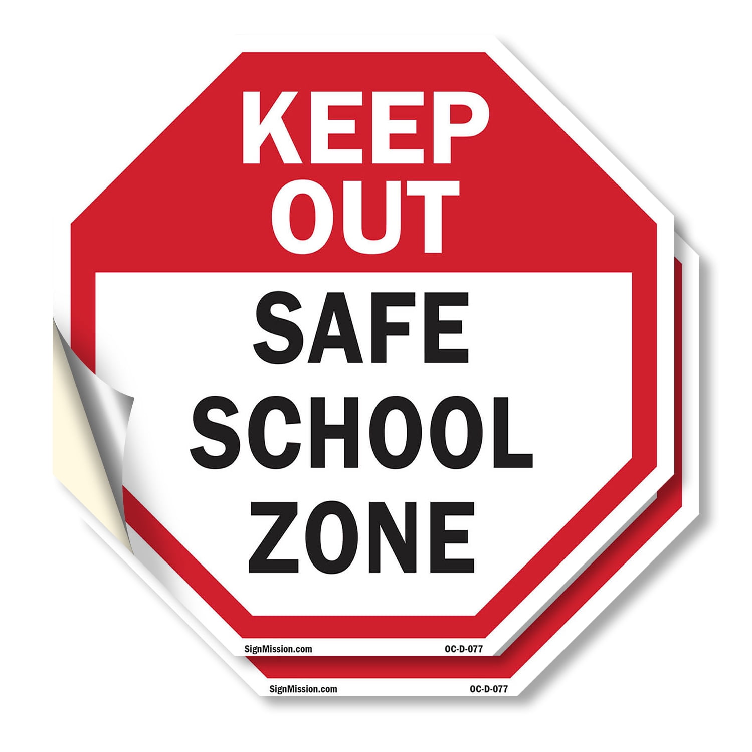Keep Out Safe School Zone (2 Pack) 4 inch X 4 inch Octagon Vinyl Label ...