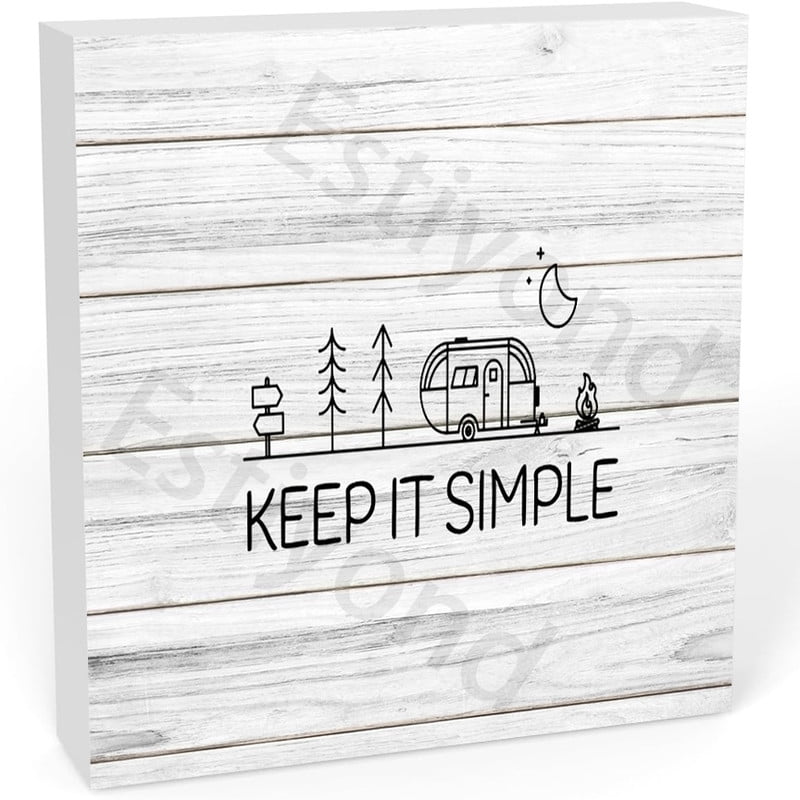 Keep It Simple Wooden Box Sign Decorative Motivational Gifts Wooden ...