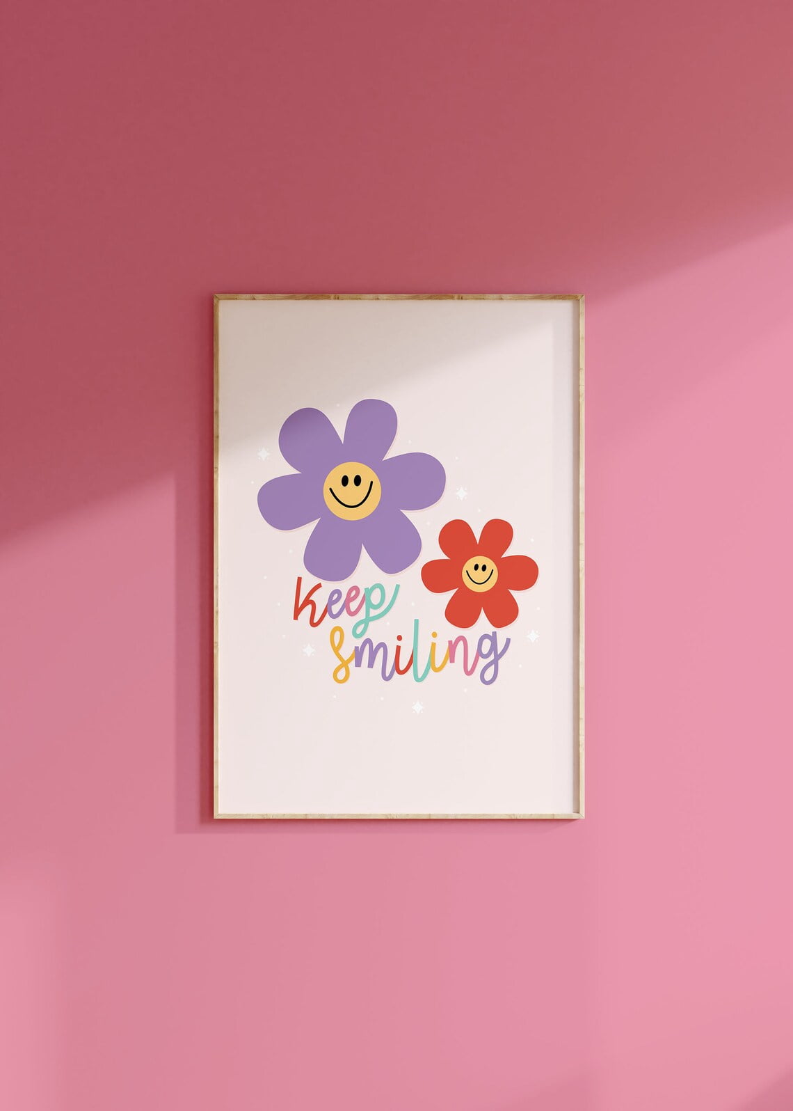Keep Smiling Happy Flowers Poster, Unframed Size 16x24 - Walmart.com