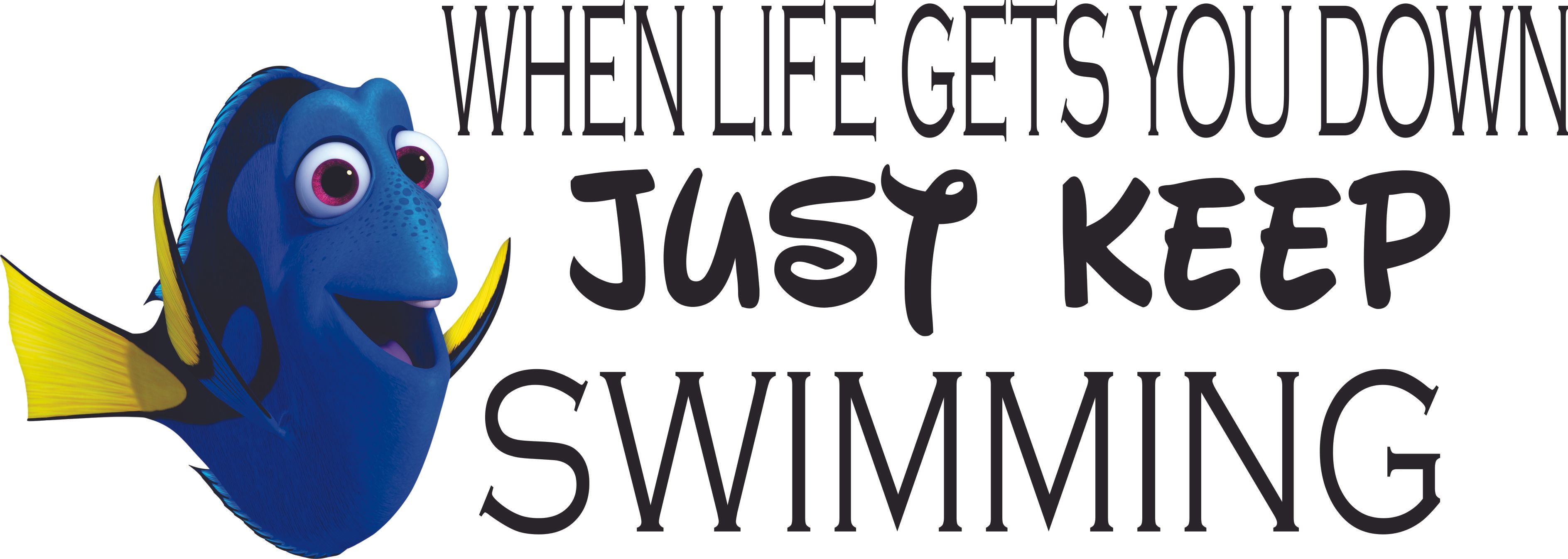 Keep Swimming Finding Dory Cartoon Customized Wall Decal - Custom Vinyl ...