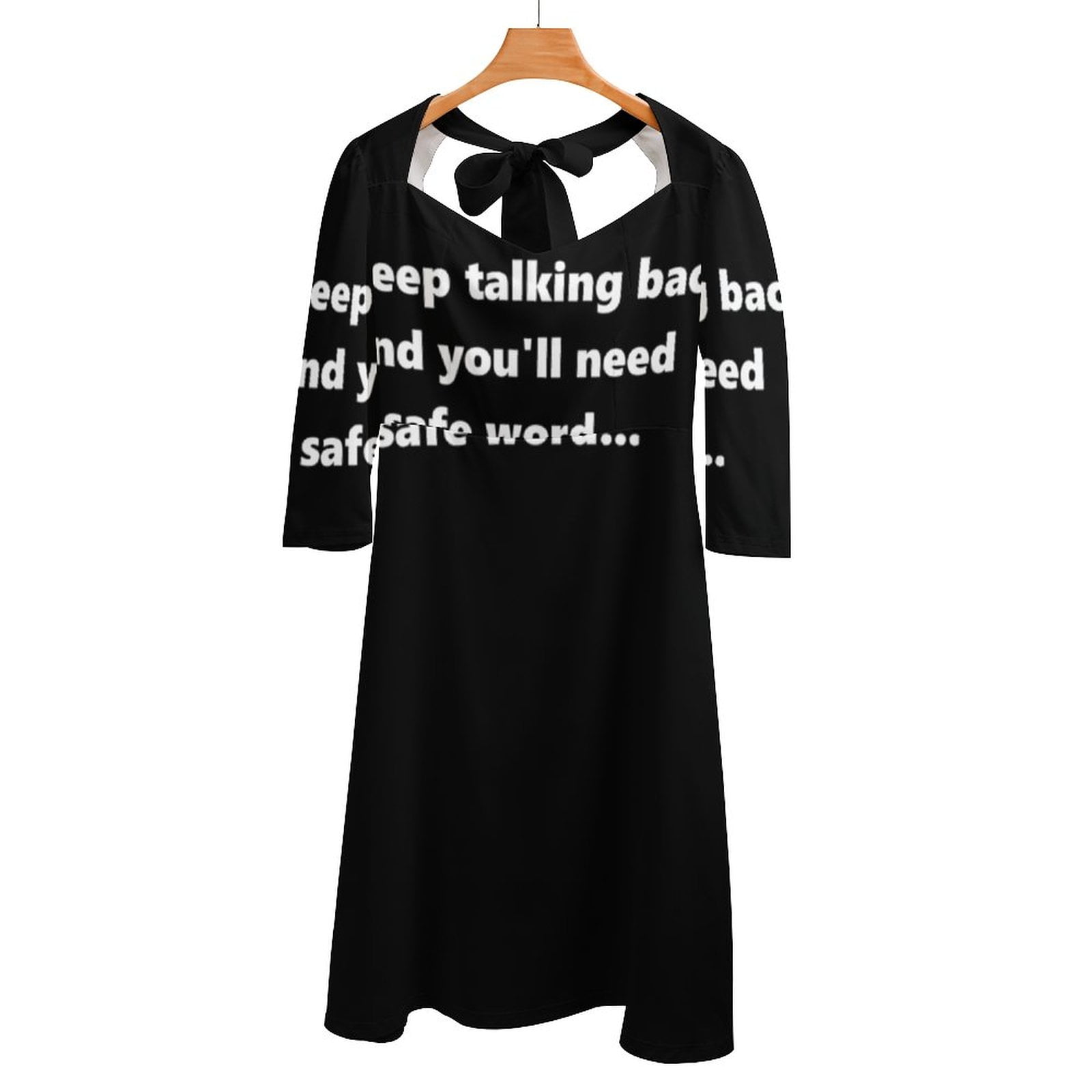 Keep Talking Back Back Lacing Backless Dress Square Neck Dress Fashion ...