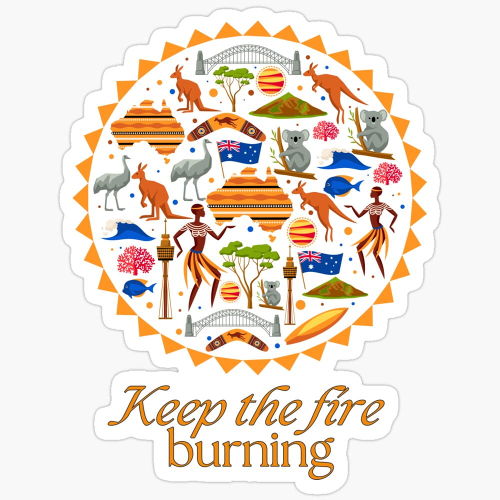 Keep The Fire Burning Naidoc 2025 Sticker Phone Decal Water Bottle ...