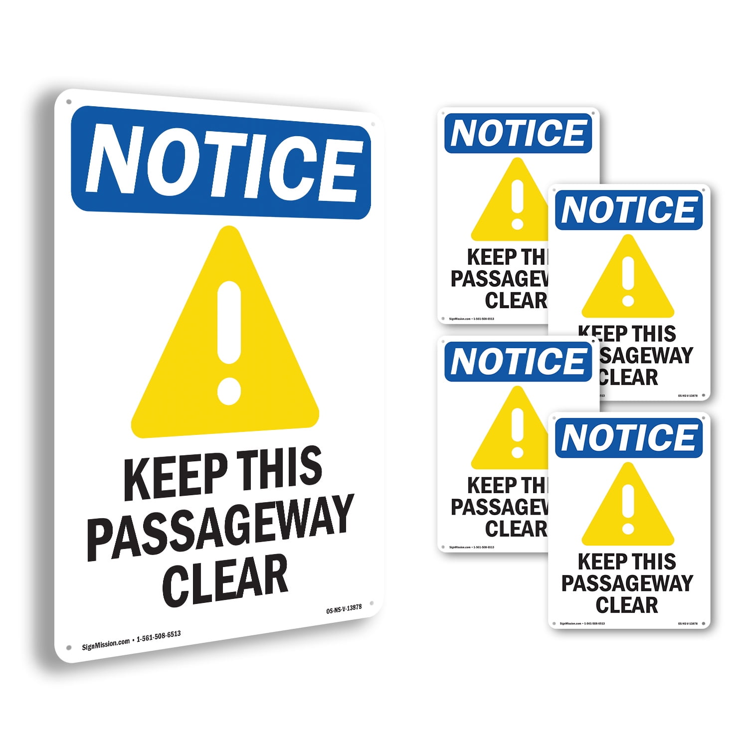 Keep This Passageway Clear OSHA Notice Aluminum Sign 10 Inch x 7 Inch ...