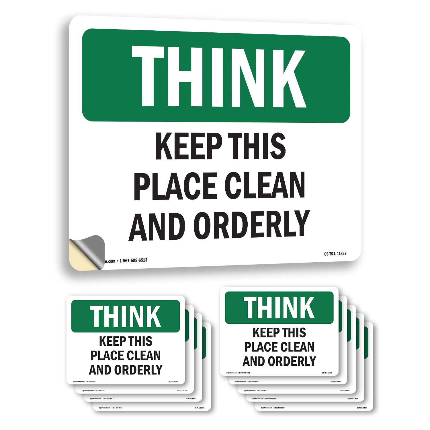 Keep This Place Clean And Orderly OSHA Think Vinyl Decal Label 10 Inch ...