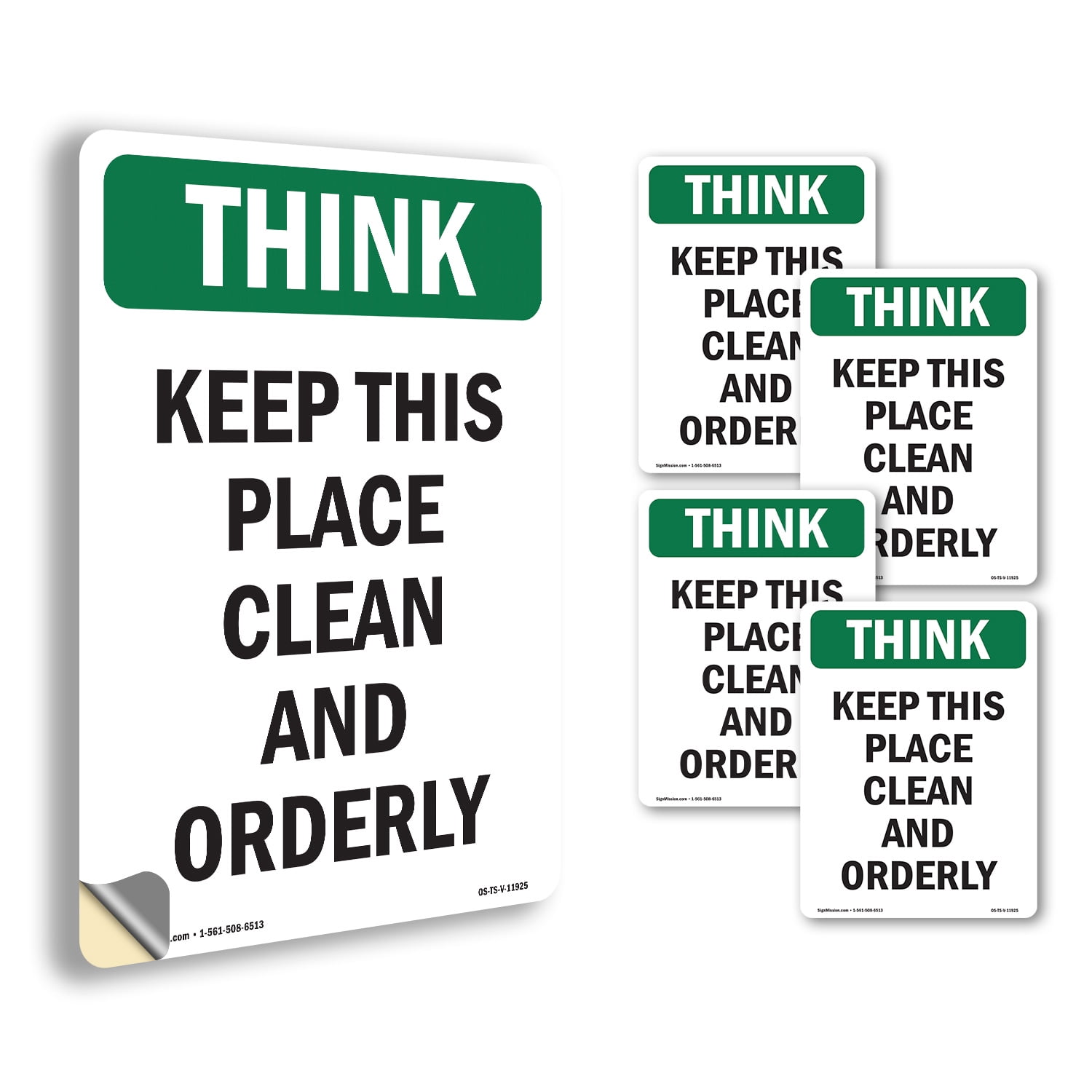 Keep This Place Clean And Orderly OSHA Think Vinyl Decal Label 10 Inch ...